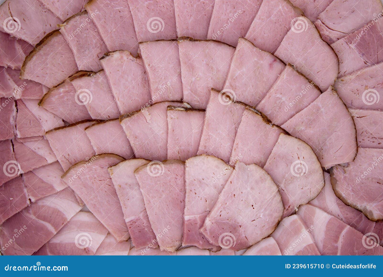 Ham Cut into Slices Forms Delicious Background Stock Photo - Image of ...