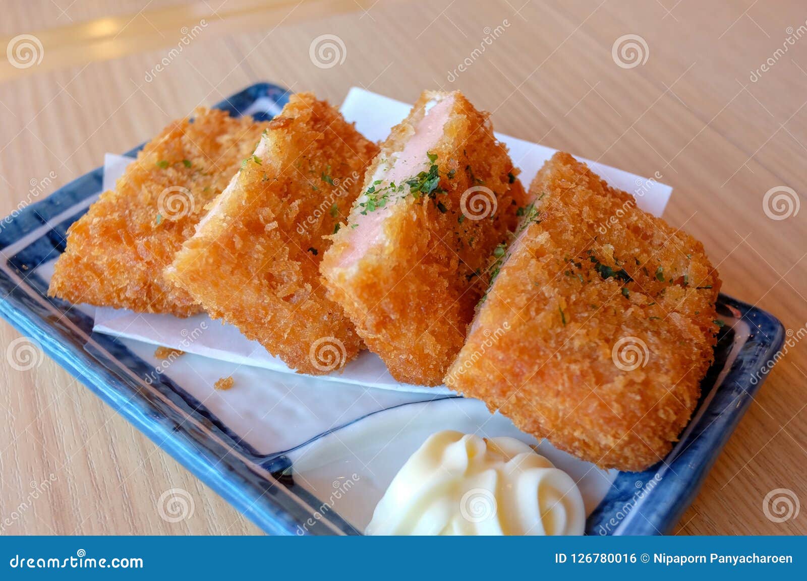 Ham cutlet, japan food stock photo. Image of food, lunch - 126780016