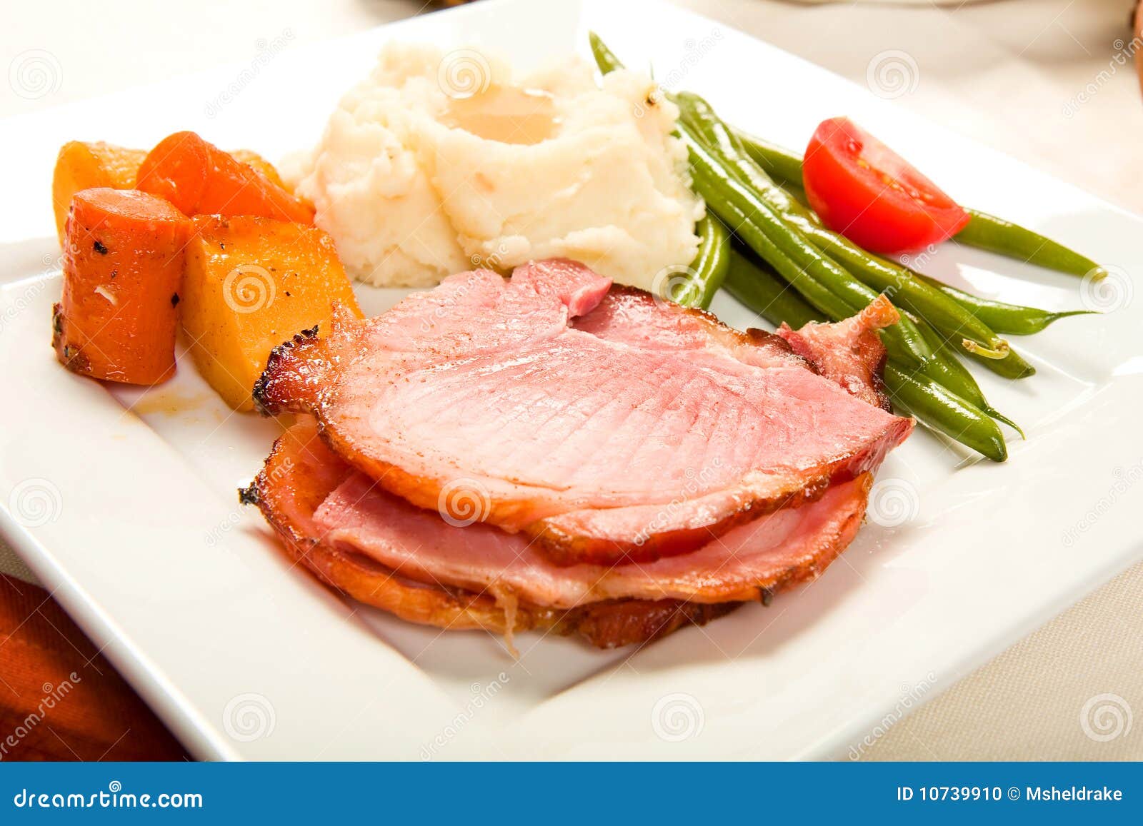Ham Dinner stock photo. Image of globe, cranberry, mashed - 10739910