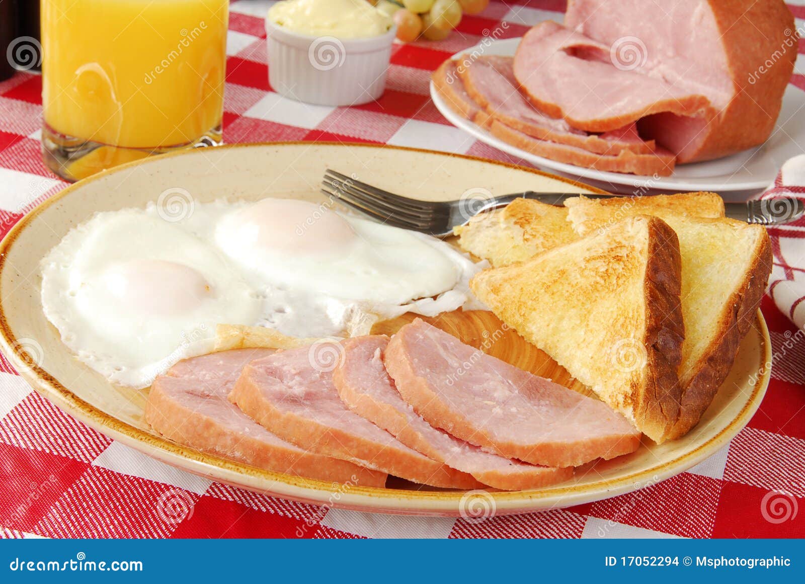 Ham and eggs stock photo. Image of beverage, easy, pork - 17052294