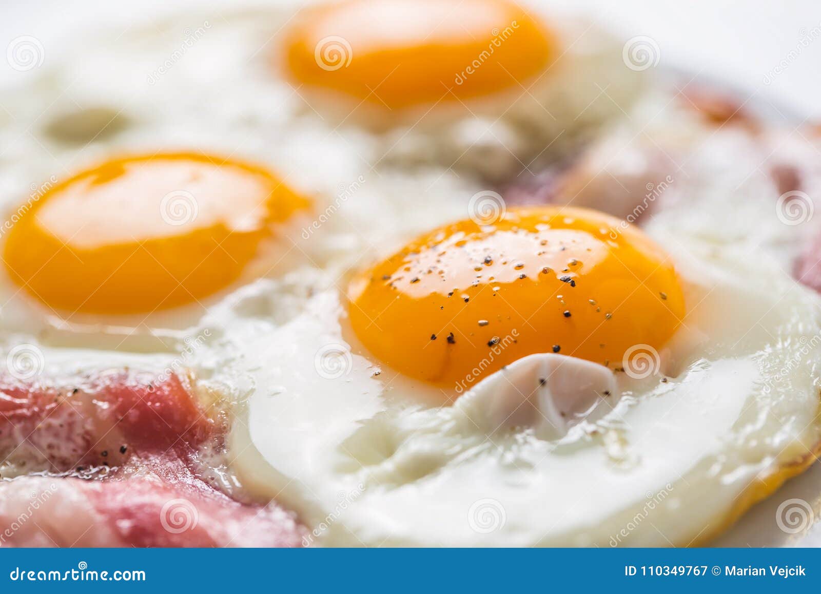 Ham and Eggs. Bacon and Eggs Stock Image - Image of greasy, cook: 110349767