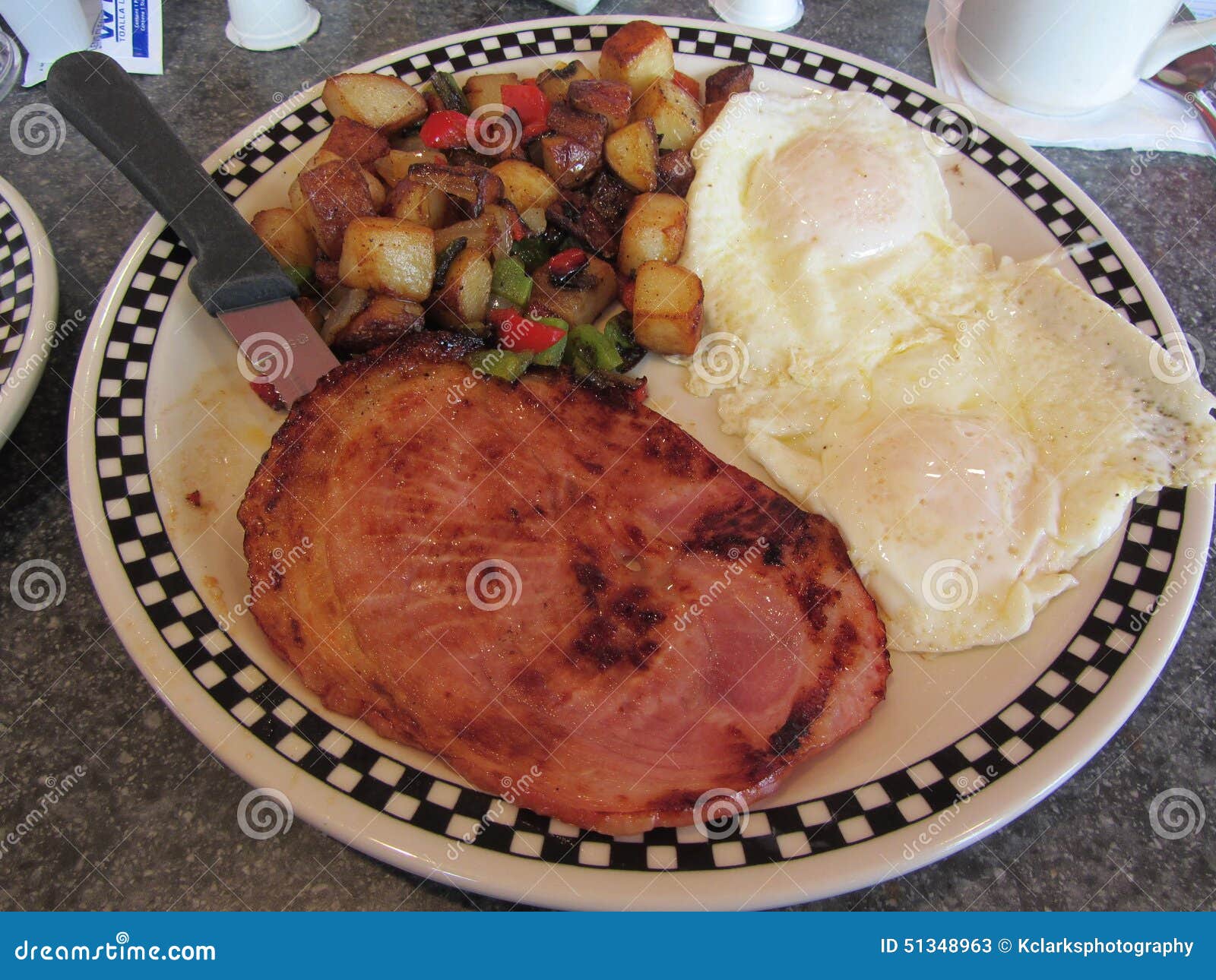 Ham Eggs and Potato Breakfast 2 Stock Image - Image of cooked, meat ...
