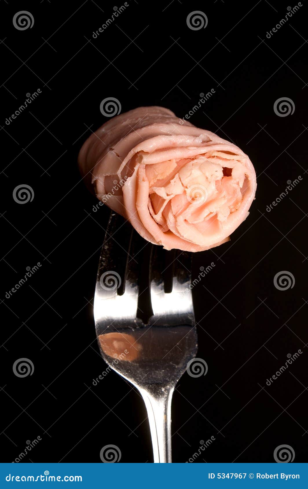 Ham on a fork stock image. Image of piece, metal, food - 5347967