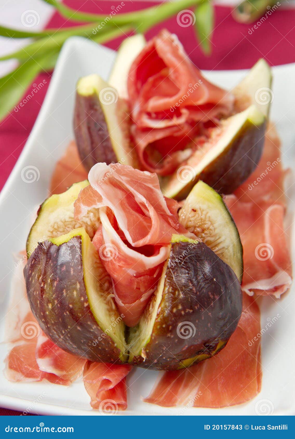 Ham with fresh fig stock image. Image of juicy, healthy - 20157843