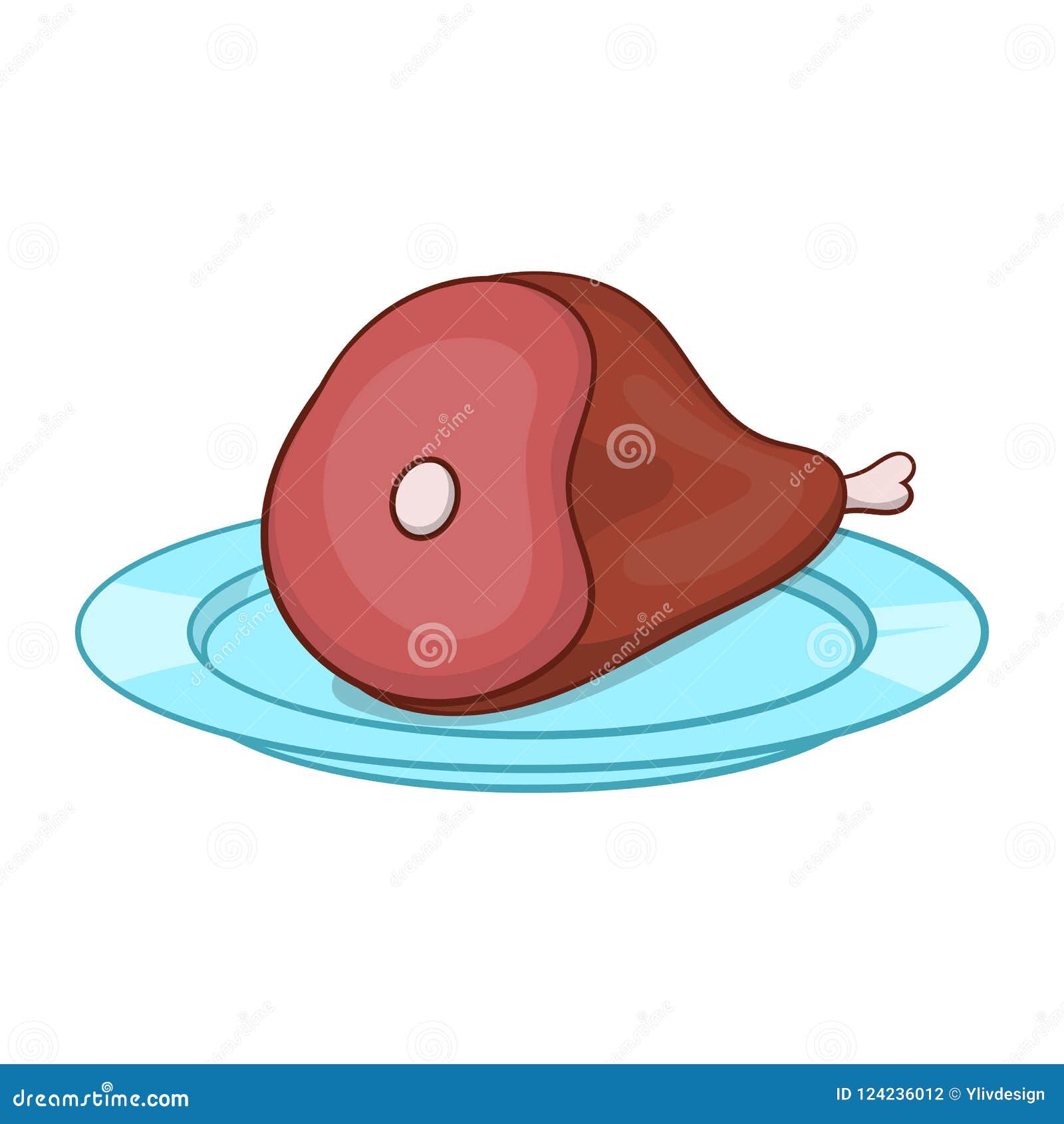 Ham or Gammon Icon, Cartoon Style Stock Illustration - Illustration of ...