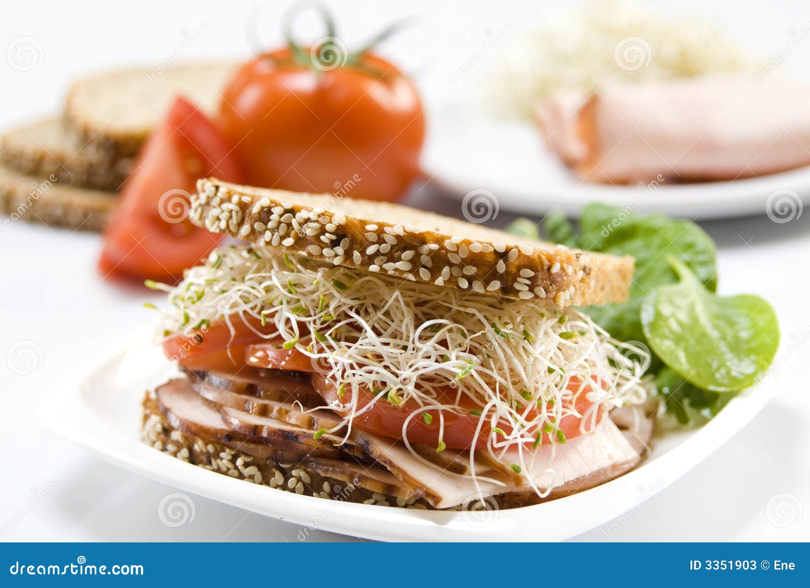 Ham gourmet sandwich stock image. Image of cuisine, smoked - 3351903