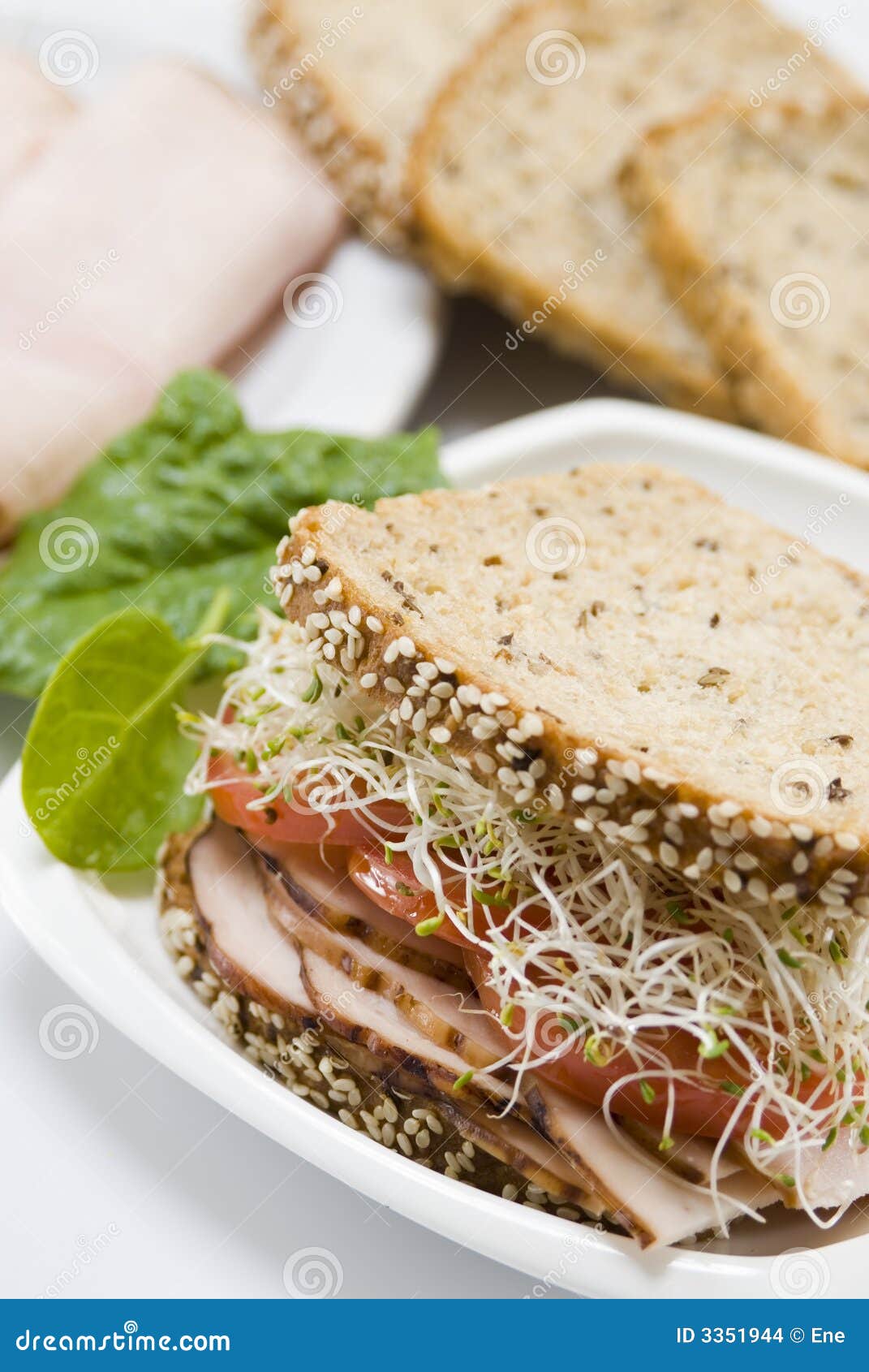 Ham gourmet sandwich stock photo. Image of sliced, smoked - 3351944