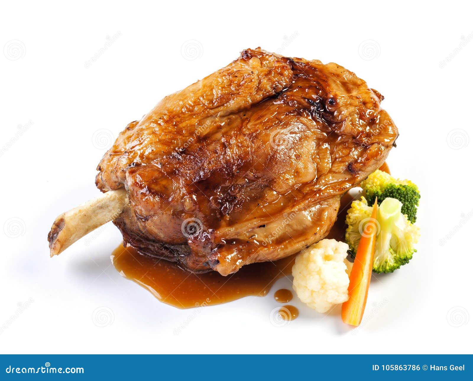 Ham hock isolated on white stock photo. Image of knuckle - 105863786