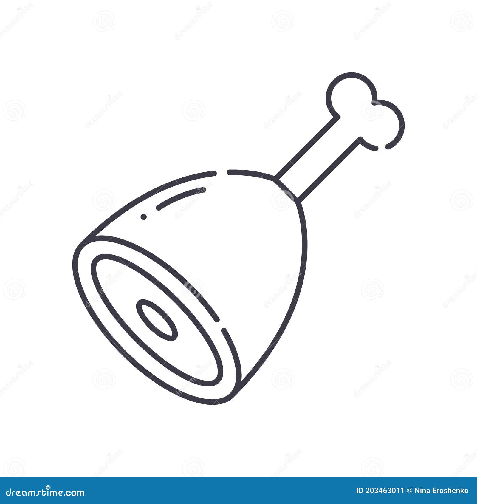 Ham Icon, Linear Isolated Illustration, Thin Line Vector, Web Design ...