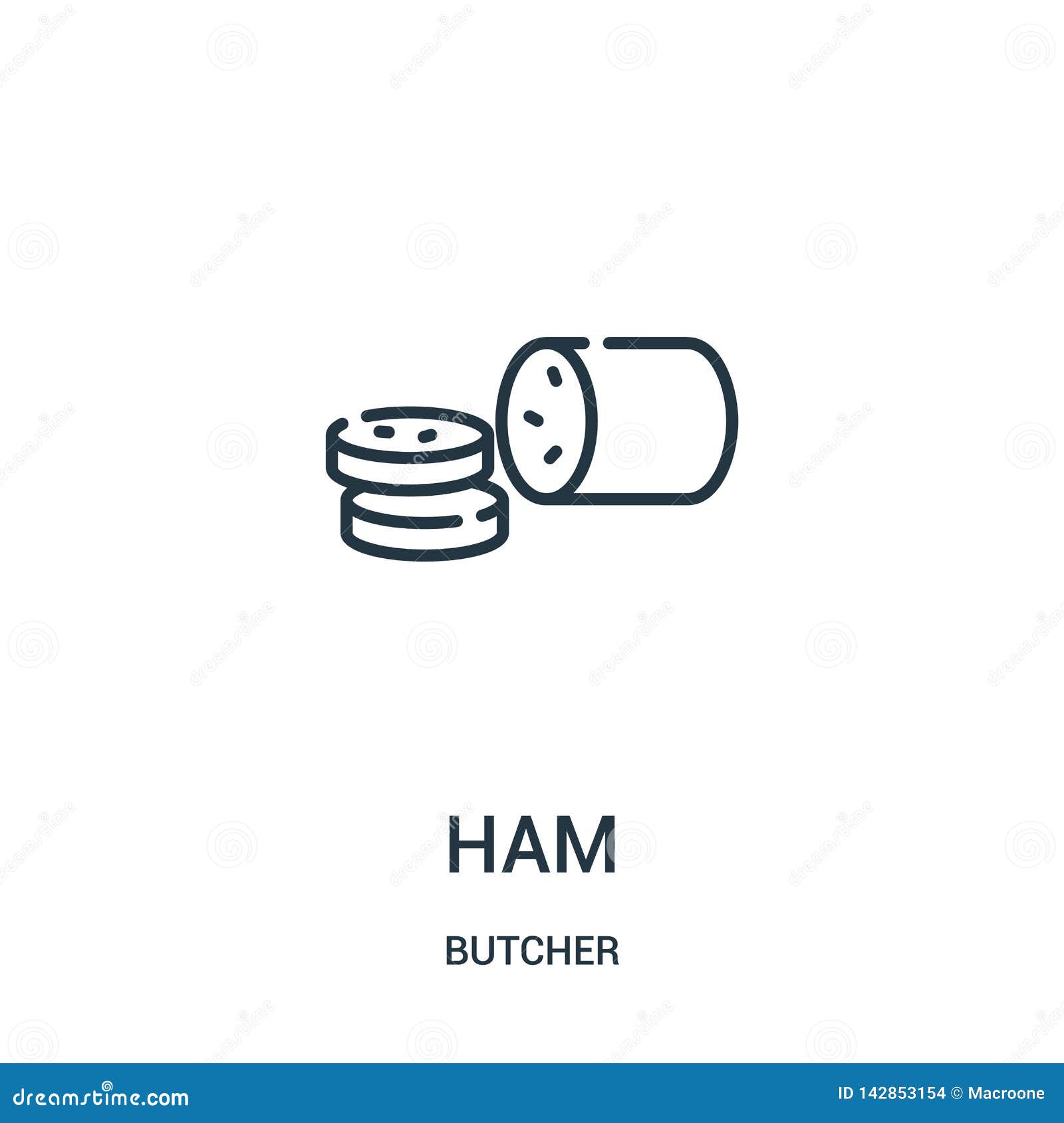 Ham Icon Vector from Butcher Collection. Thin Line Ham Outline Icon ...
