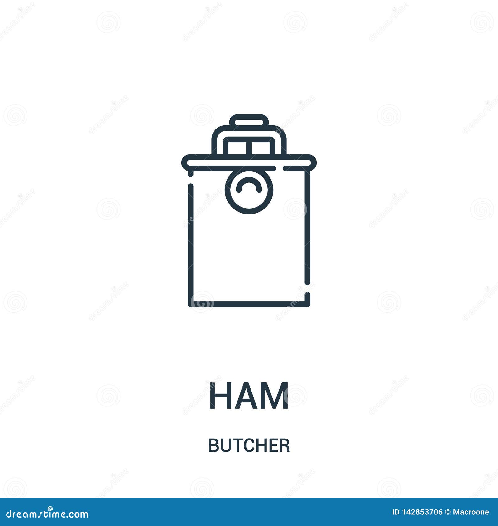 Ham Icon Vector from Butcher Collection. Thin Line Ham Outline Icon ...