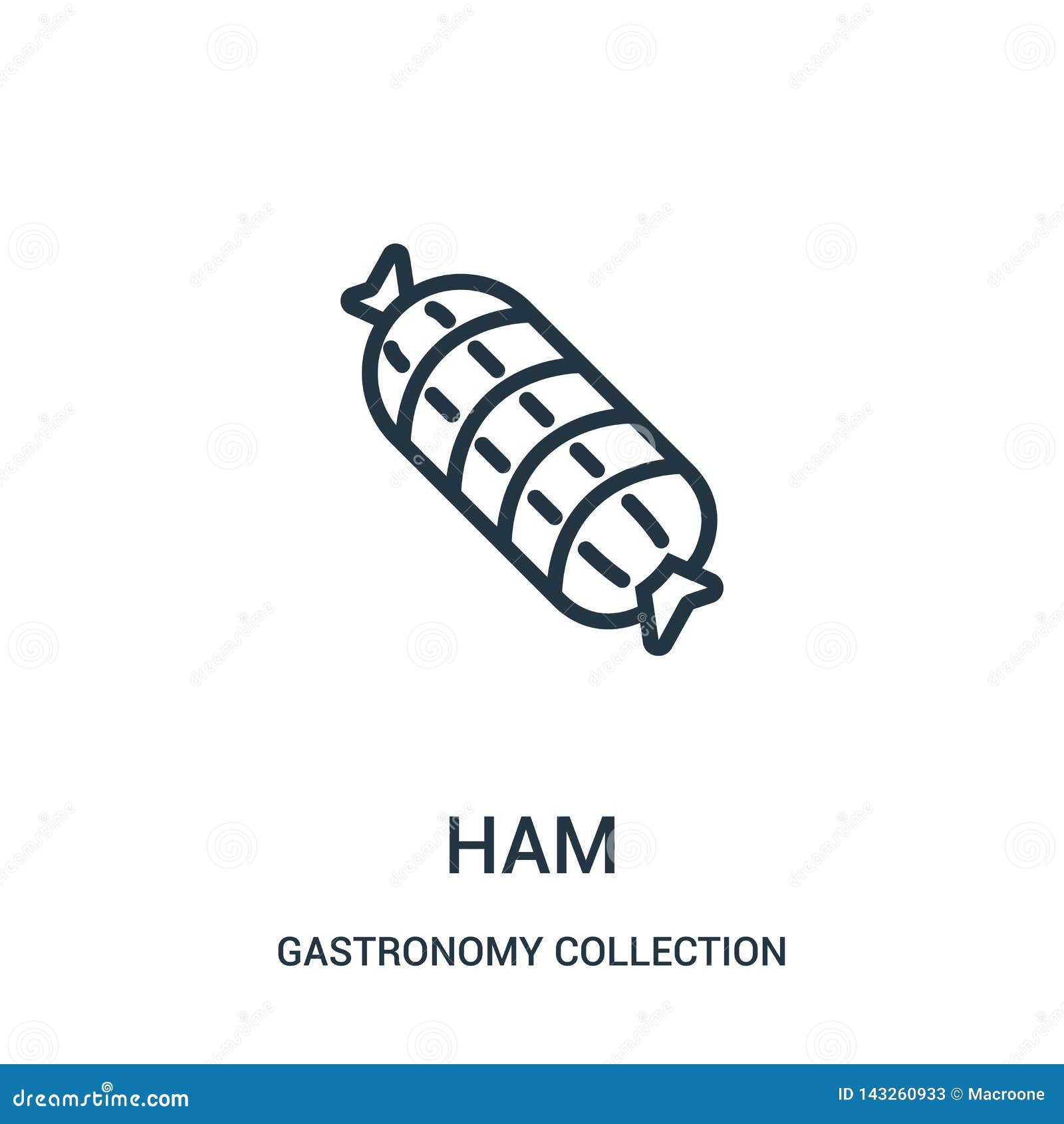 Ham Icon Vector from Gastronomy Collection Collection. Thin Line Ham ...