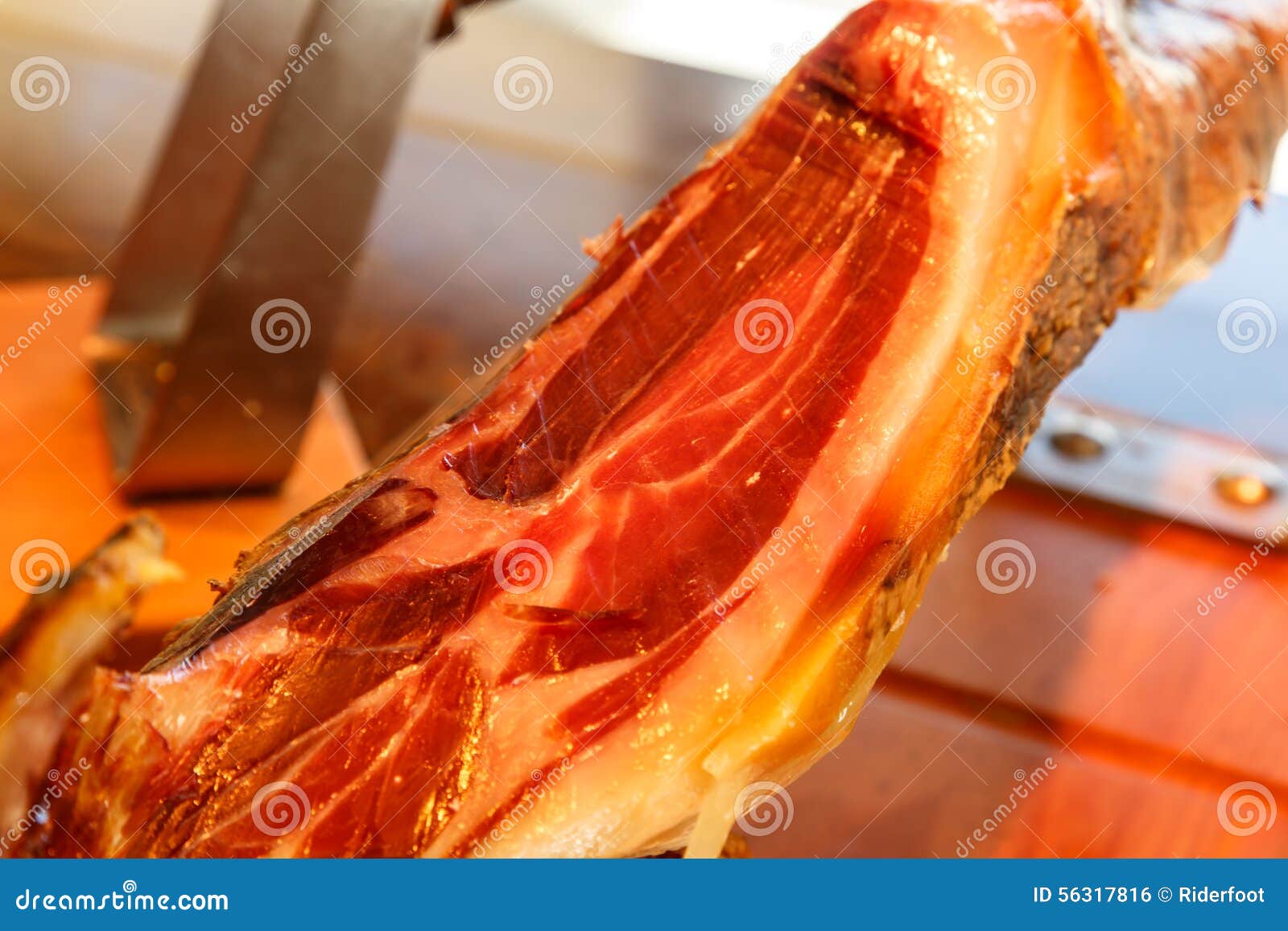 Ham, Jamon Iberico, Traditional Spanish Food Stock Photo - Image of ...