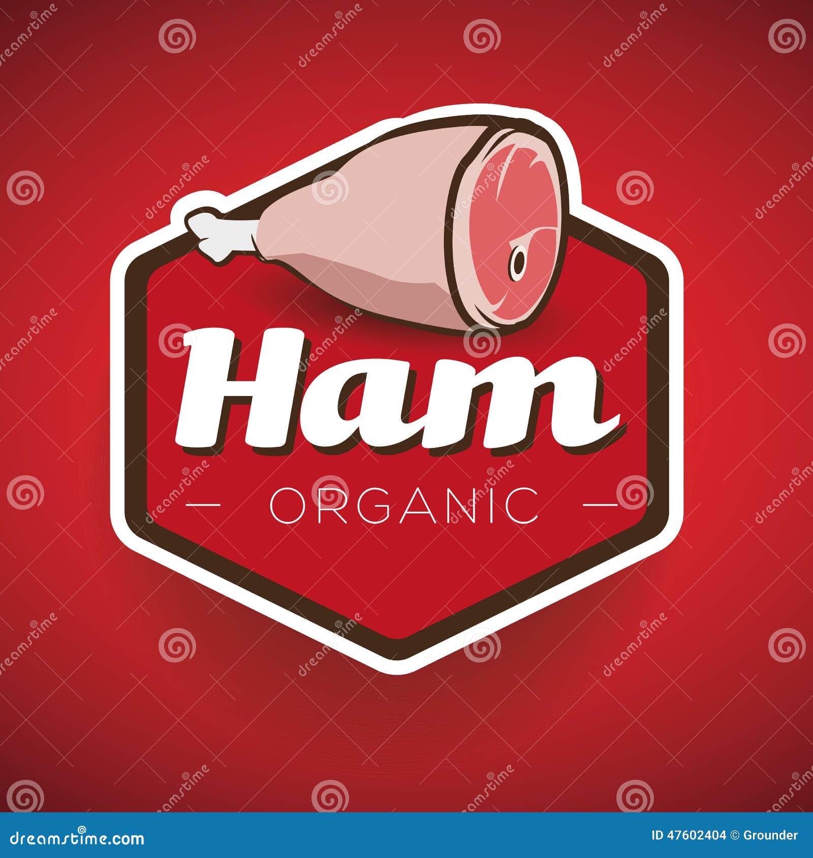 Ham label or badge vector stock vector. Illustration of lunch - 47602404