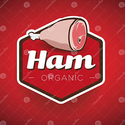 Ham label or badge vector stock vector. Illustration of lunch - 47602404