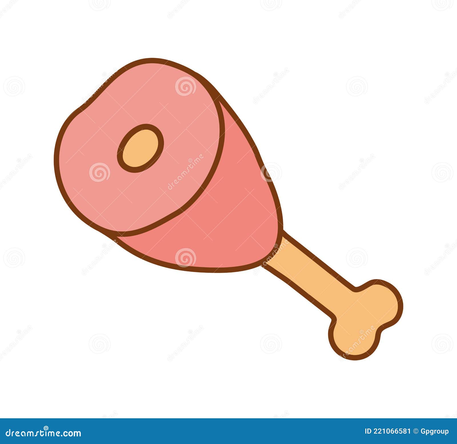 Ham leg design stock vector. Illustration of bacon, food - 221066581