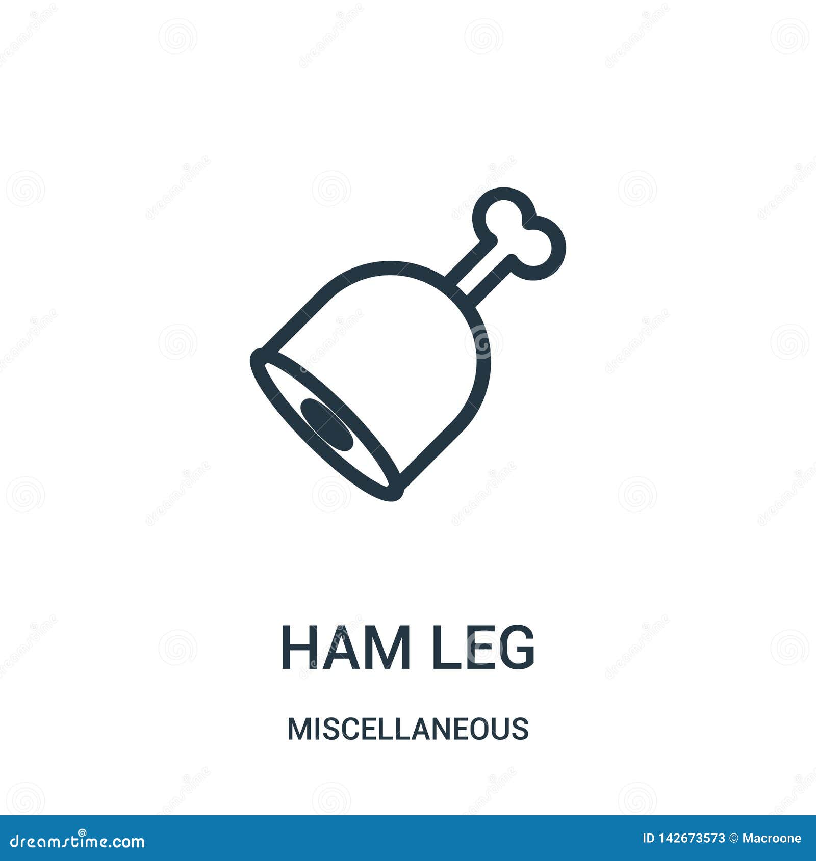 Ham Leg Icon Vector from Miscellaneous Collection. Thin Line Ham Leg ...