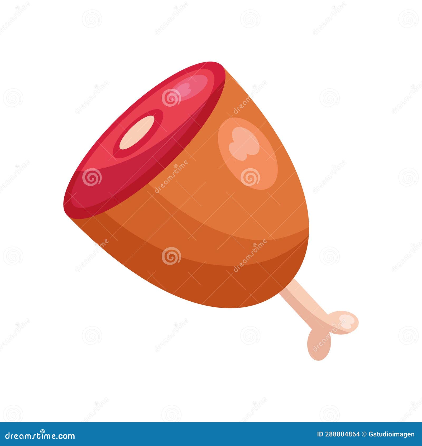 Ham leg illustration stock illustration. Illustration of piece - 288804864