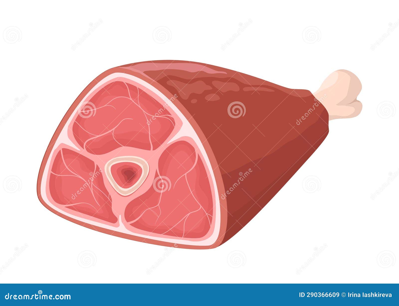Ham Leg Vector Illustration on White Background. Stock Illustration ...