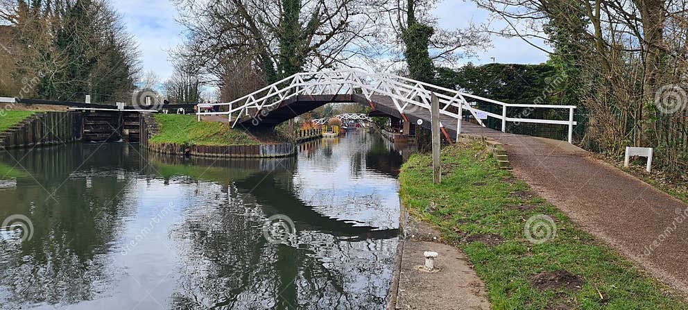 Ham Lock Footbridge stock photo. Image of stream, waterway - 241031720