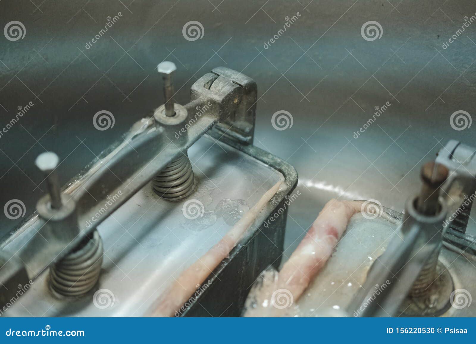 Ham Making Machine in Meat Processing Plant Stock Photo - Image of ...