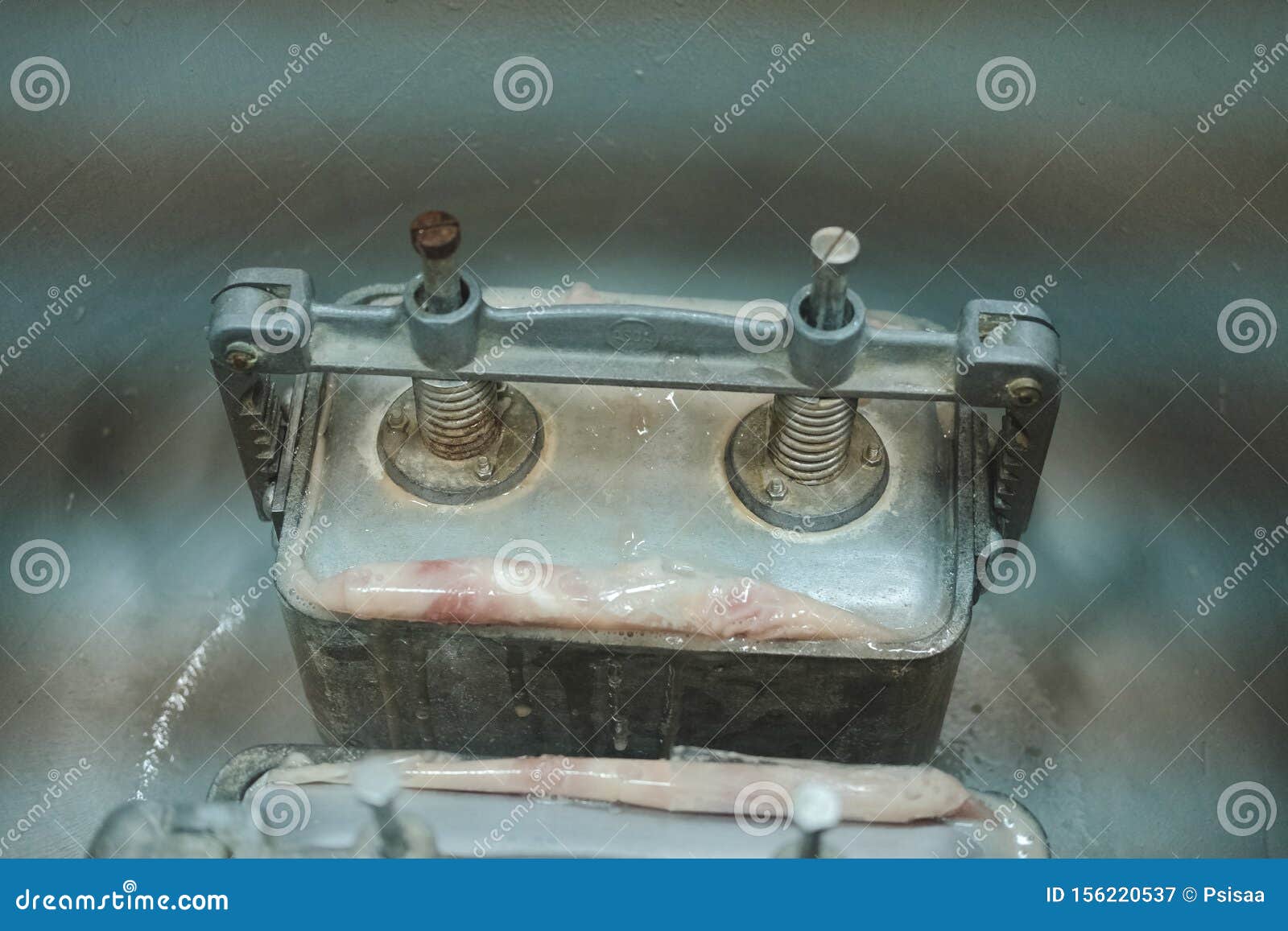 Ham Making Machine in Meat Processing Plant Stock Image - Image of food ...