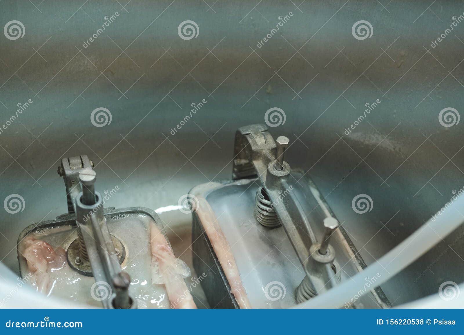 Ham Making Machine in Meat Processing Plant Stock Photo - Image of ...