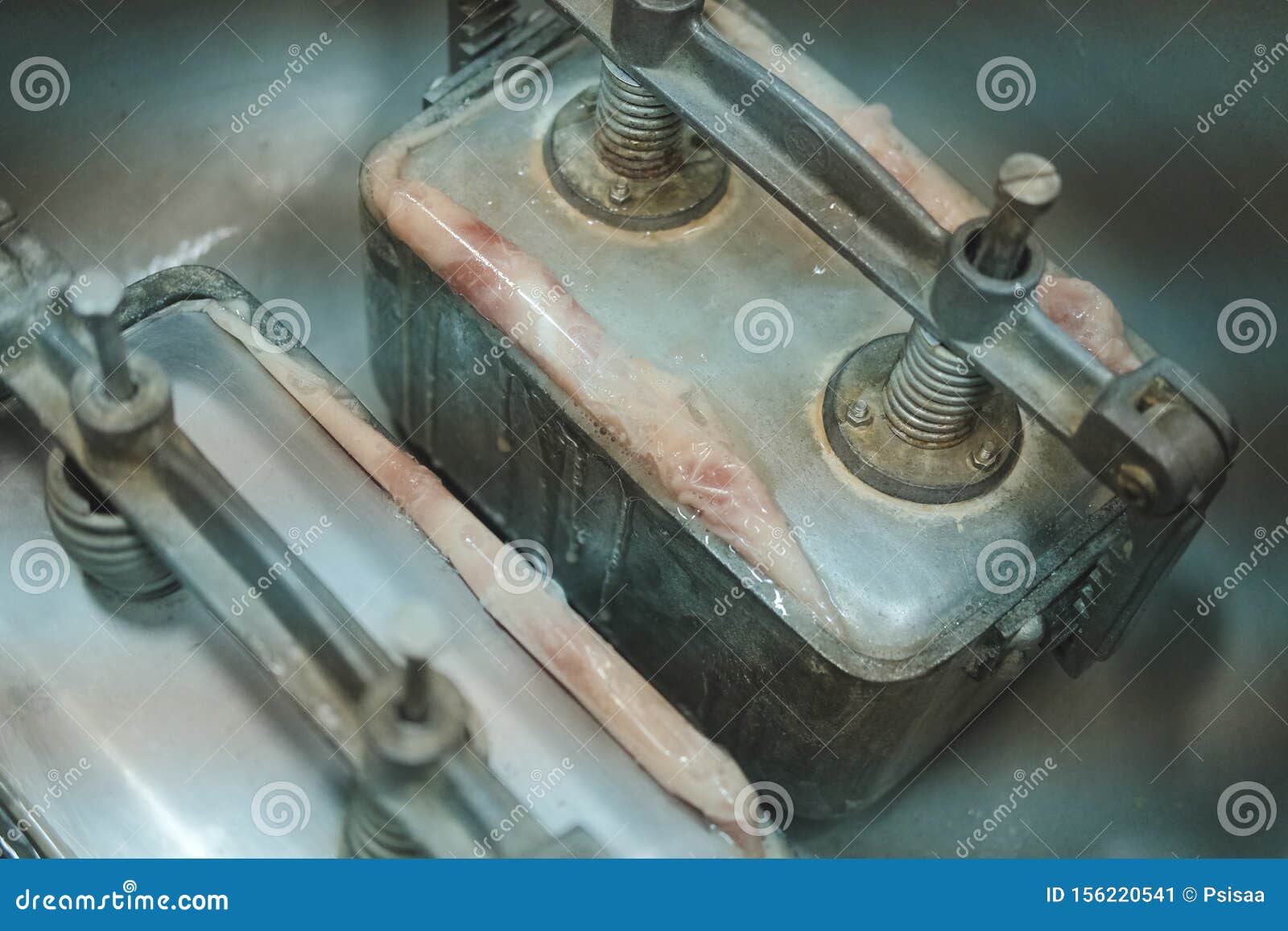 Ham Making Machine in Meat Processing Plant Stock Image - Image of ...