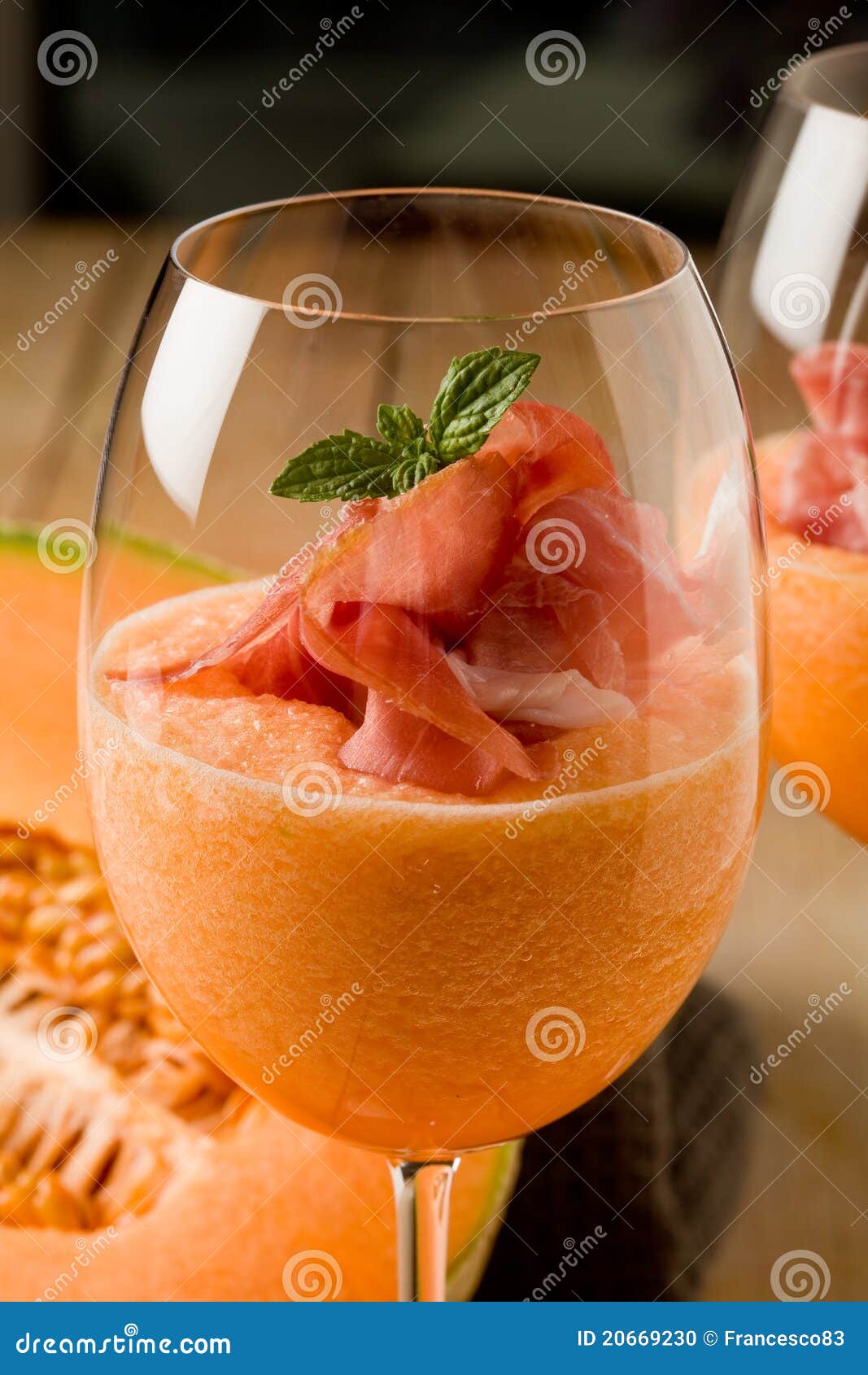 Ham and Melon Cocktail stock photo. Image of fast, italian - 20669230