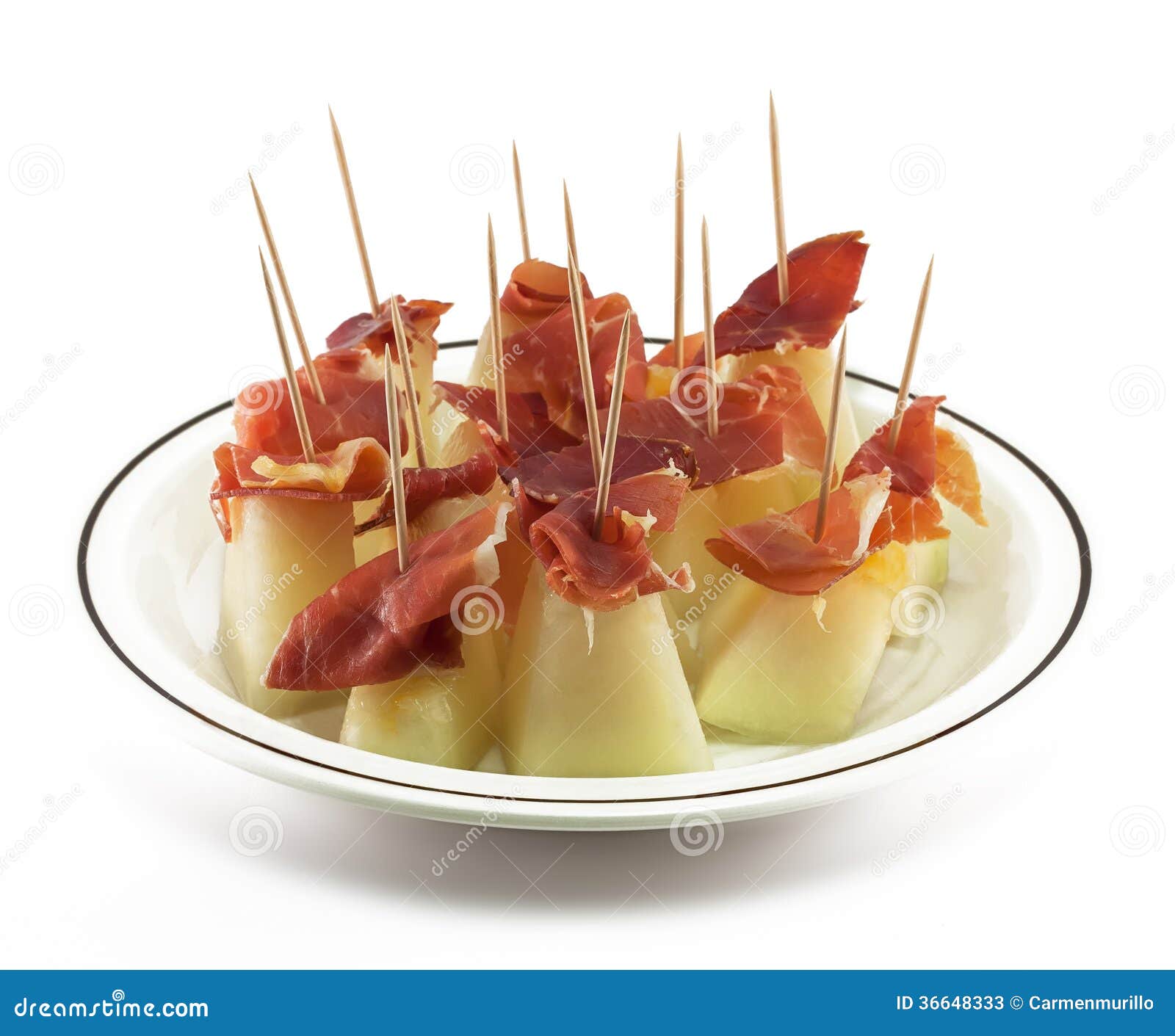 Ham and Melon stock image. Image of canapes, snack, food - 36648333