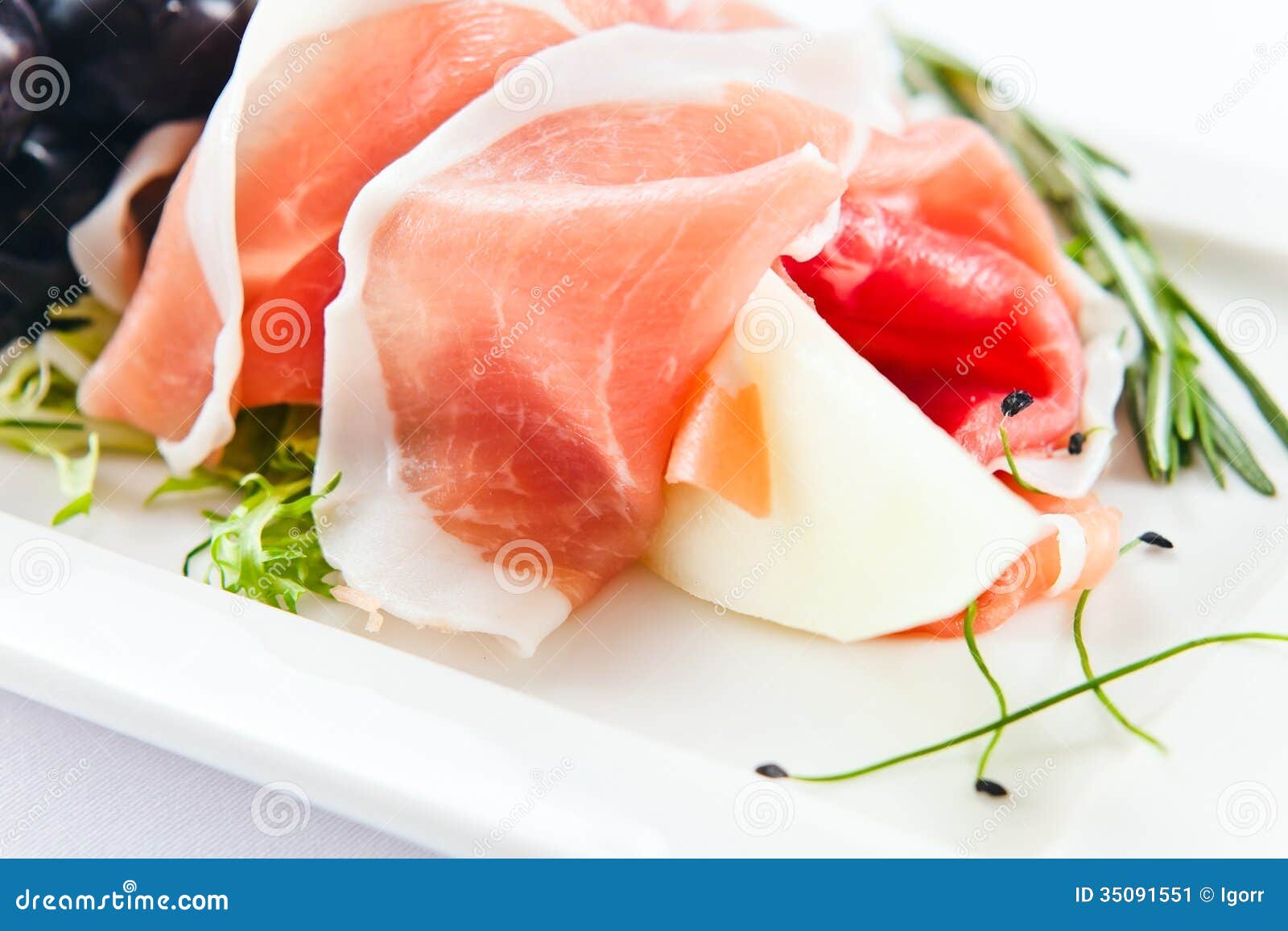 Ham with melon stock image. Image of eating, breakfast - 35091551