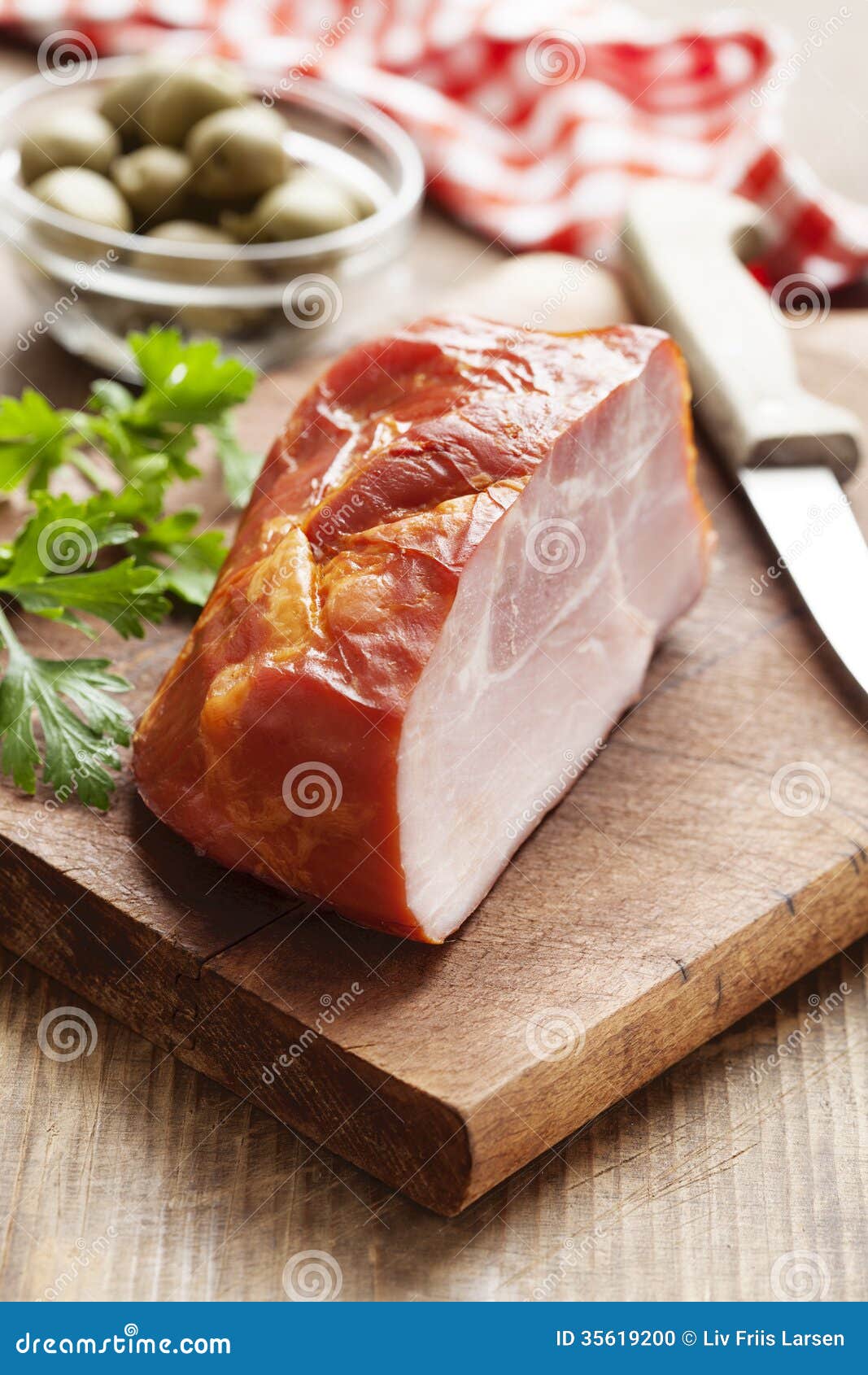 Ham stock photo. Image of wooden, rustic, cured, glazed - 35619200
