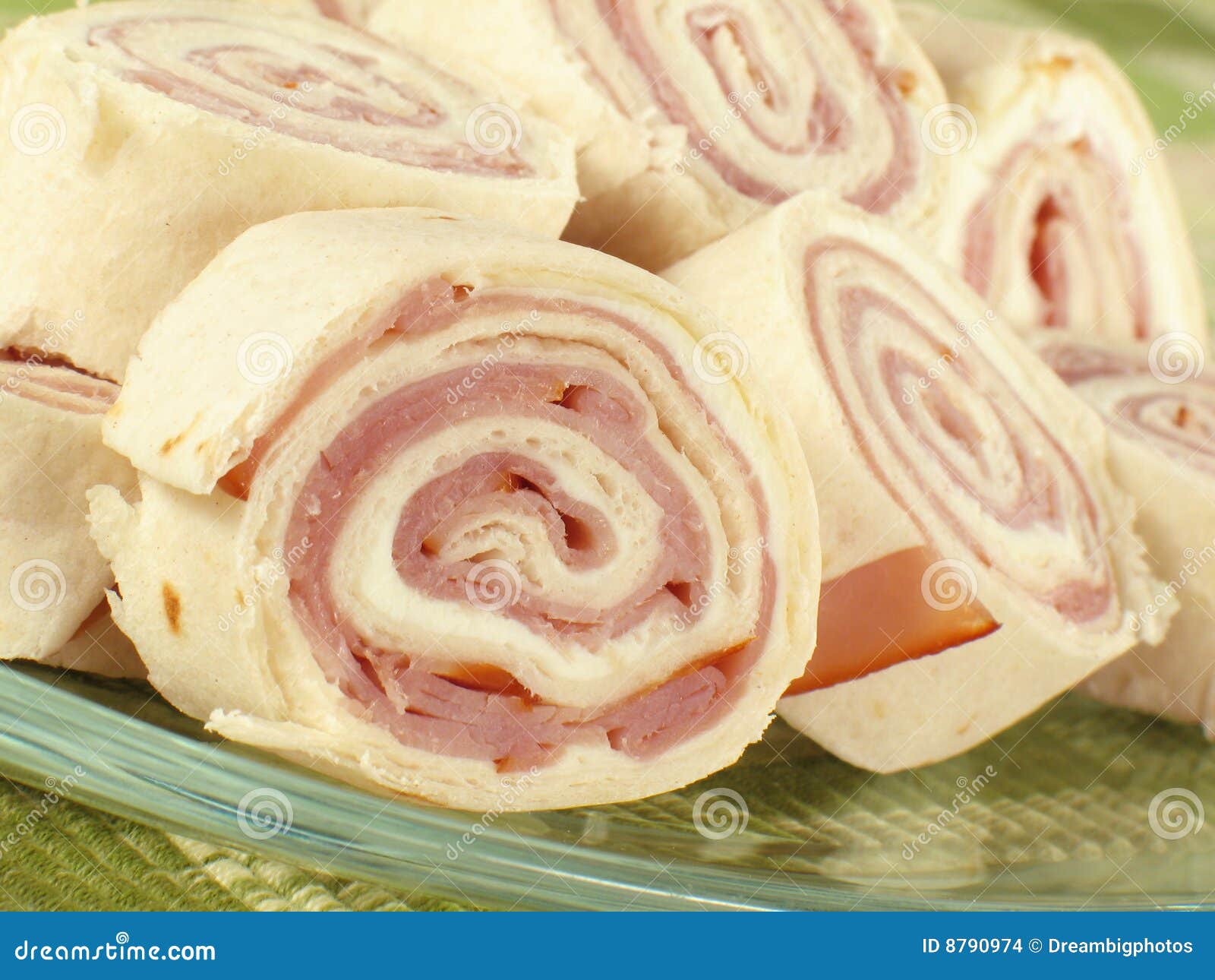 Ham Pinwheels stock photo. Image of pork, tortilla, rolled - 8790974