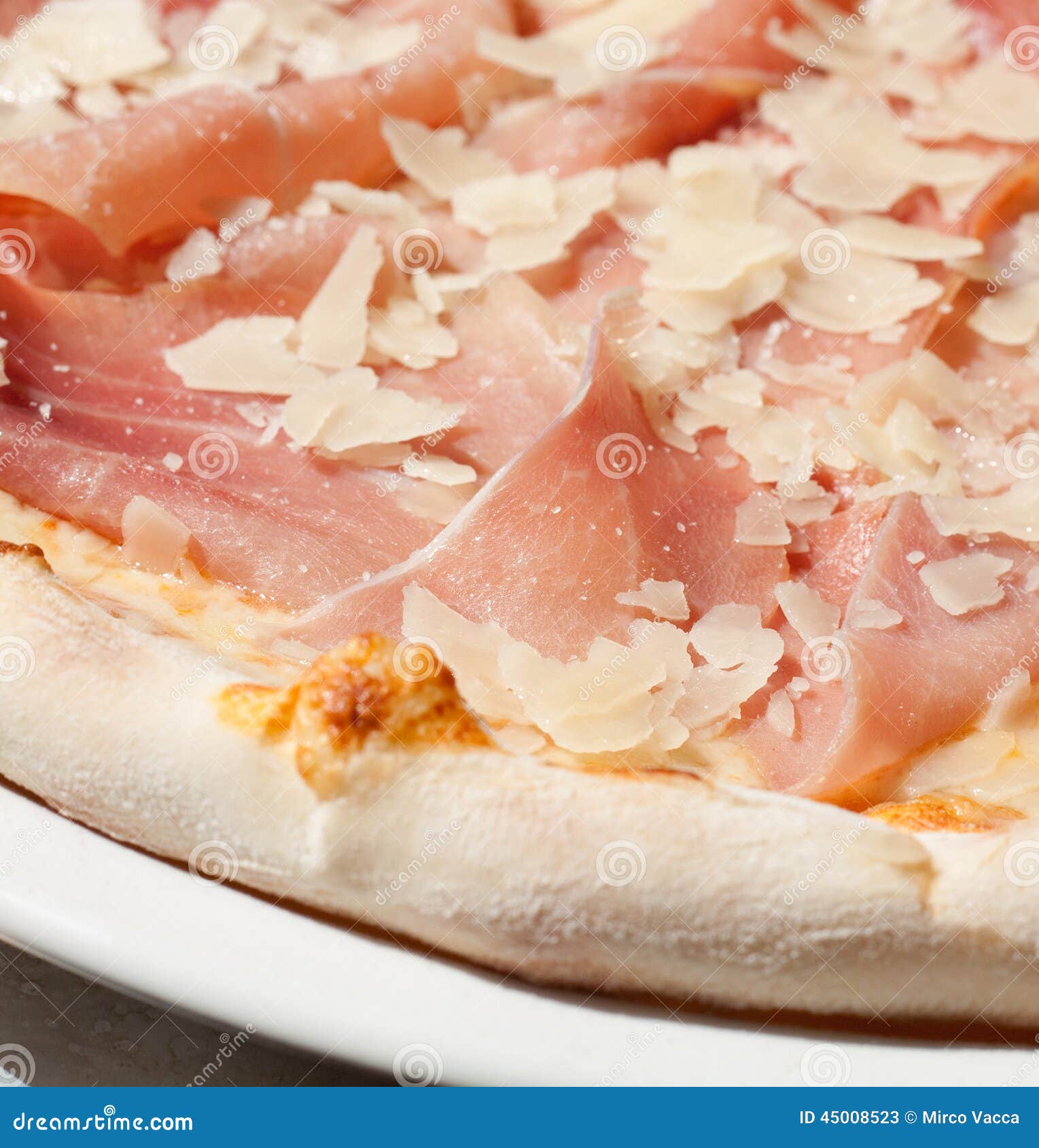 Ham pizza stock image. Image of italy, delicious, white - 45008523