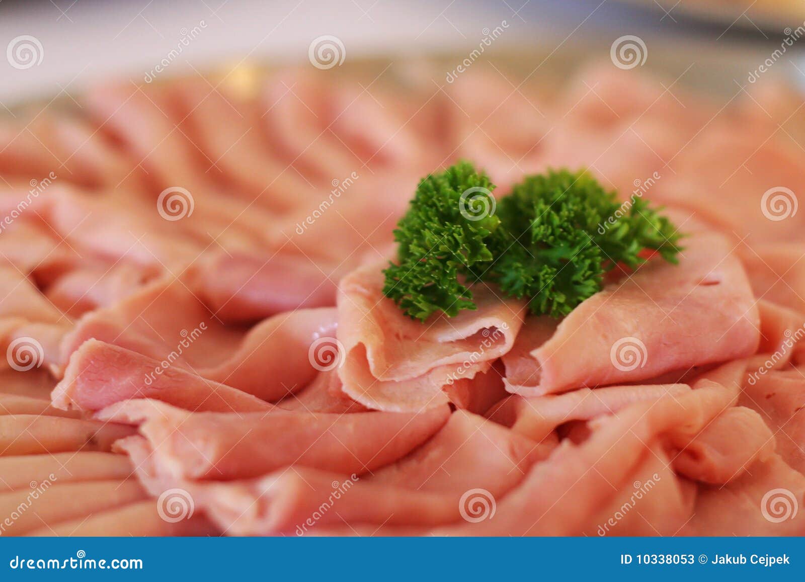 Ham plate stock image. Image of delicate, slice, serve - 10338053