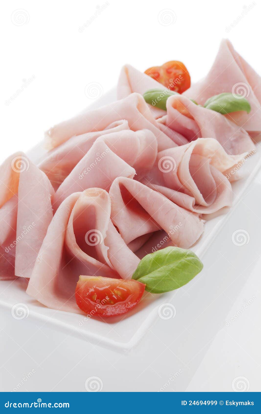 Ham plate. stock image. Image of appetizer, tasty, starter - 24694999