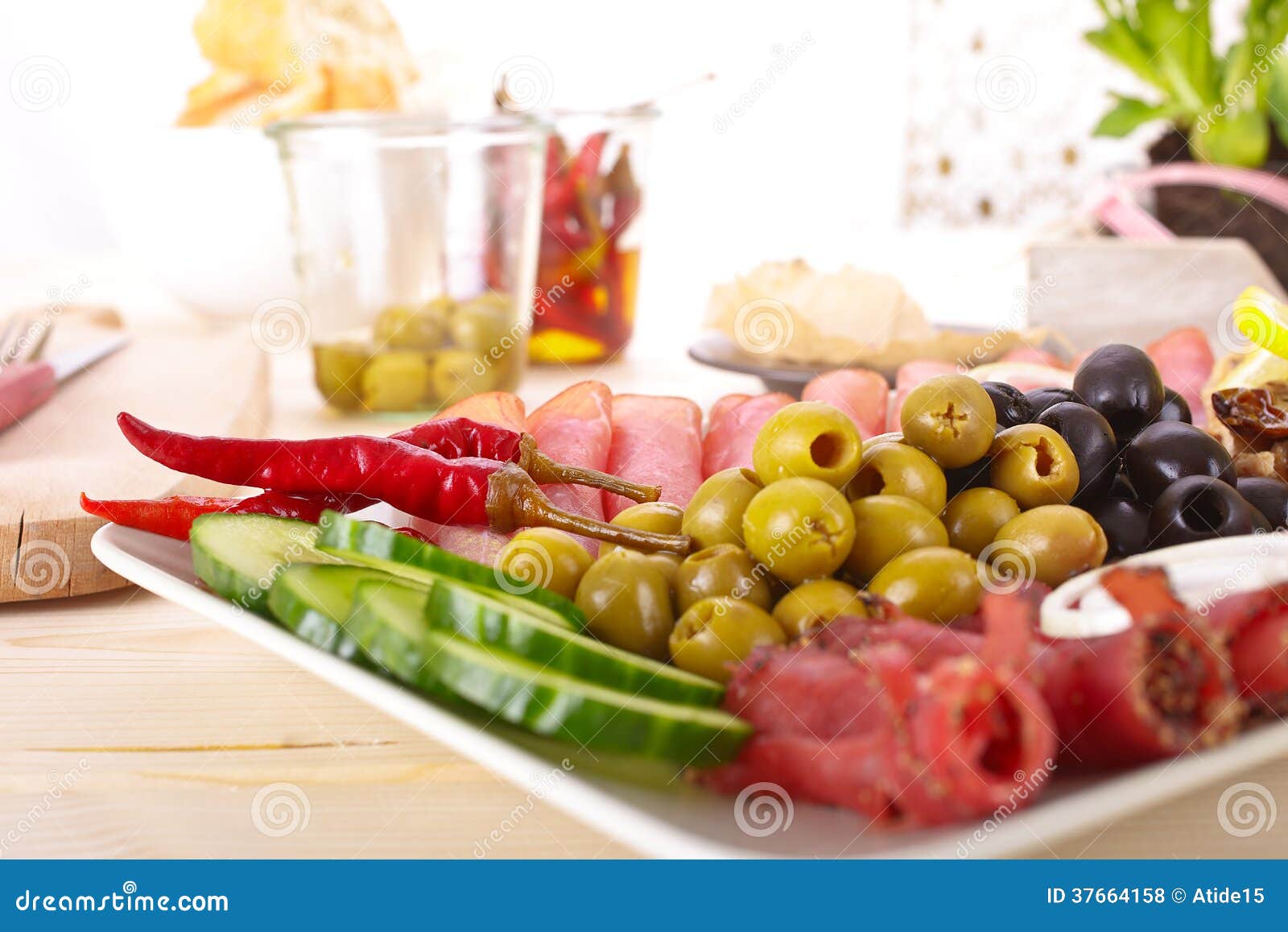 Ham plate stock photo. Image of pepperoni, lunch, healthy - 37664158