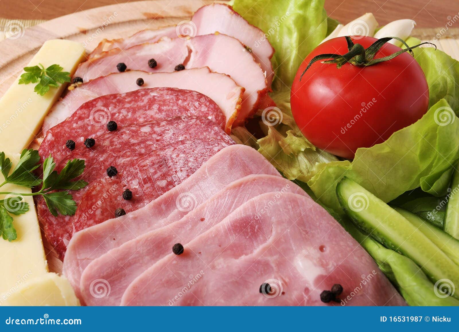 Ham Platter with Vegetables Stock Image - Image of food, breakfast ...