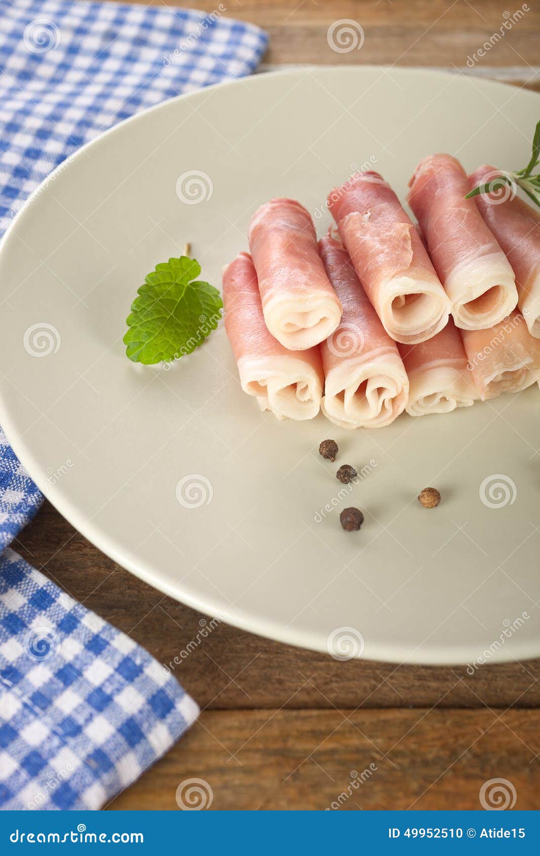 Ham roll stock photo. Image of slice, spicy, pork, food - 49952510