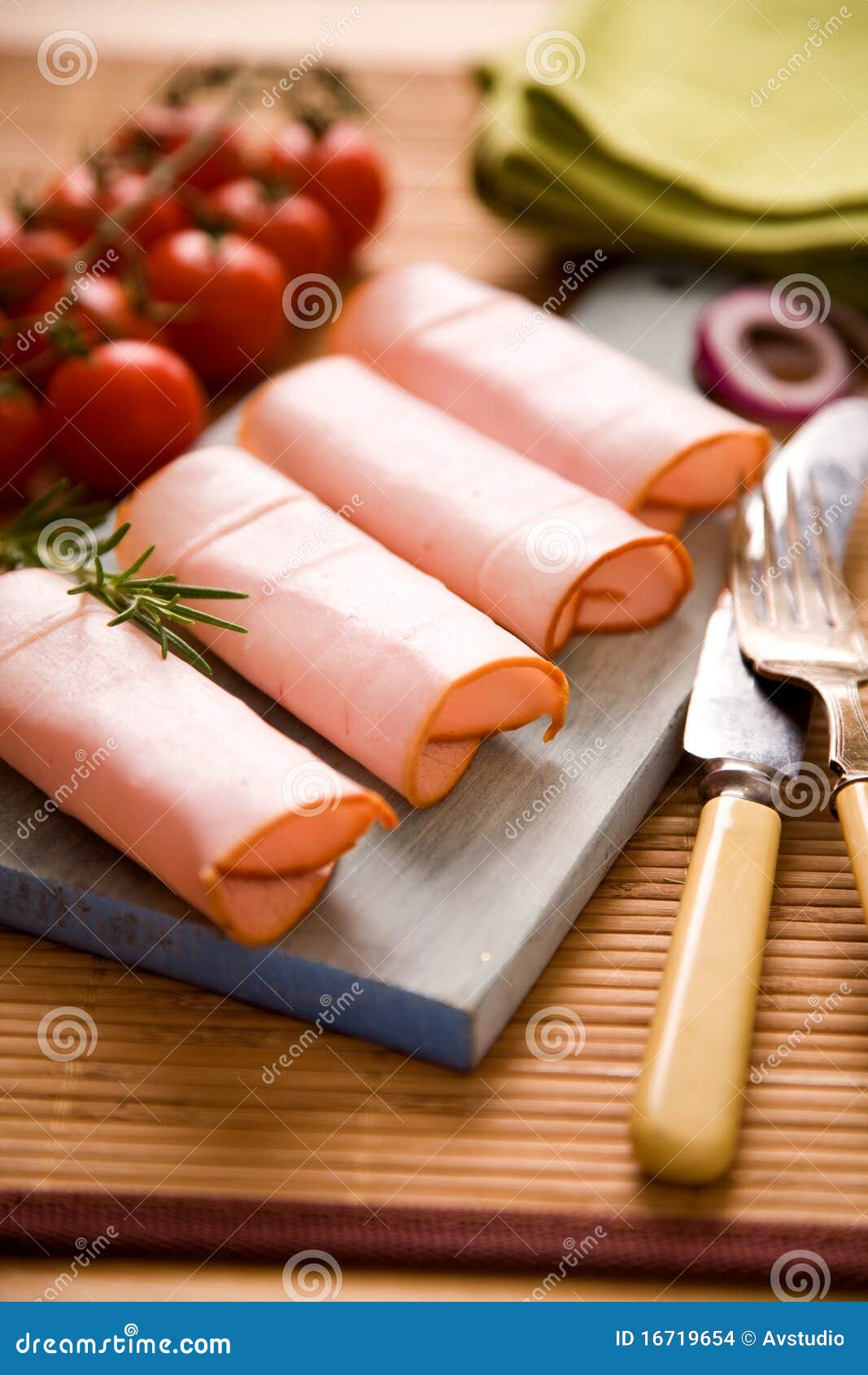 Ham rolls stock photo. Image of breakfast, gourmet, refreshment - 16719654