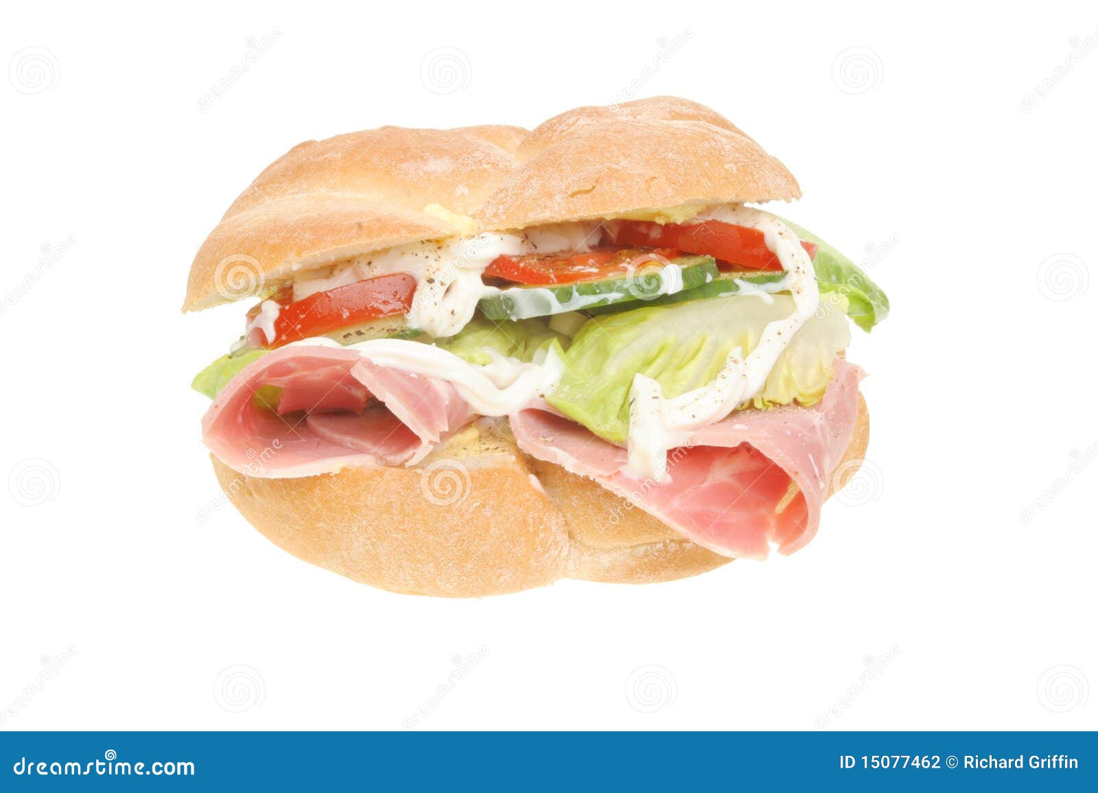 Ham salad roll stock photo. Image of isolated, bread - 15077462