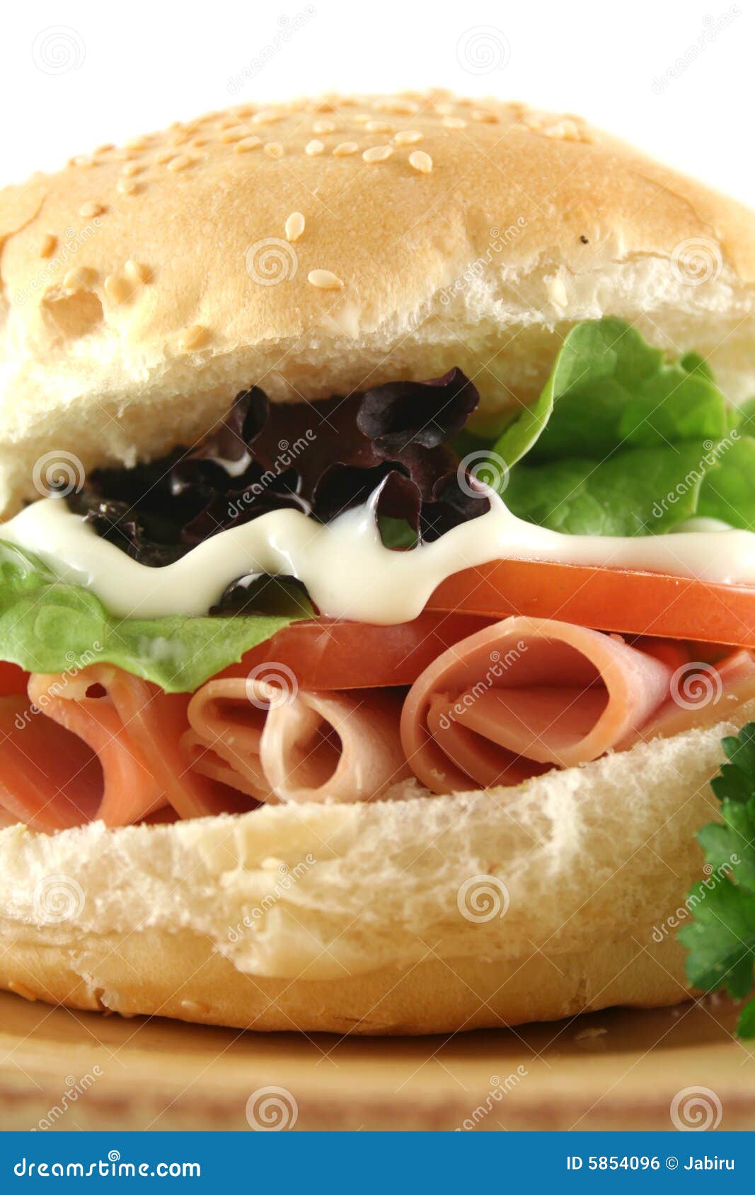 Ham and Salad Roll stock photo. Image of dieting, fresh - 5854096