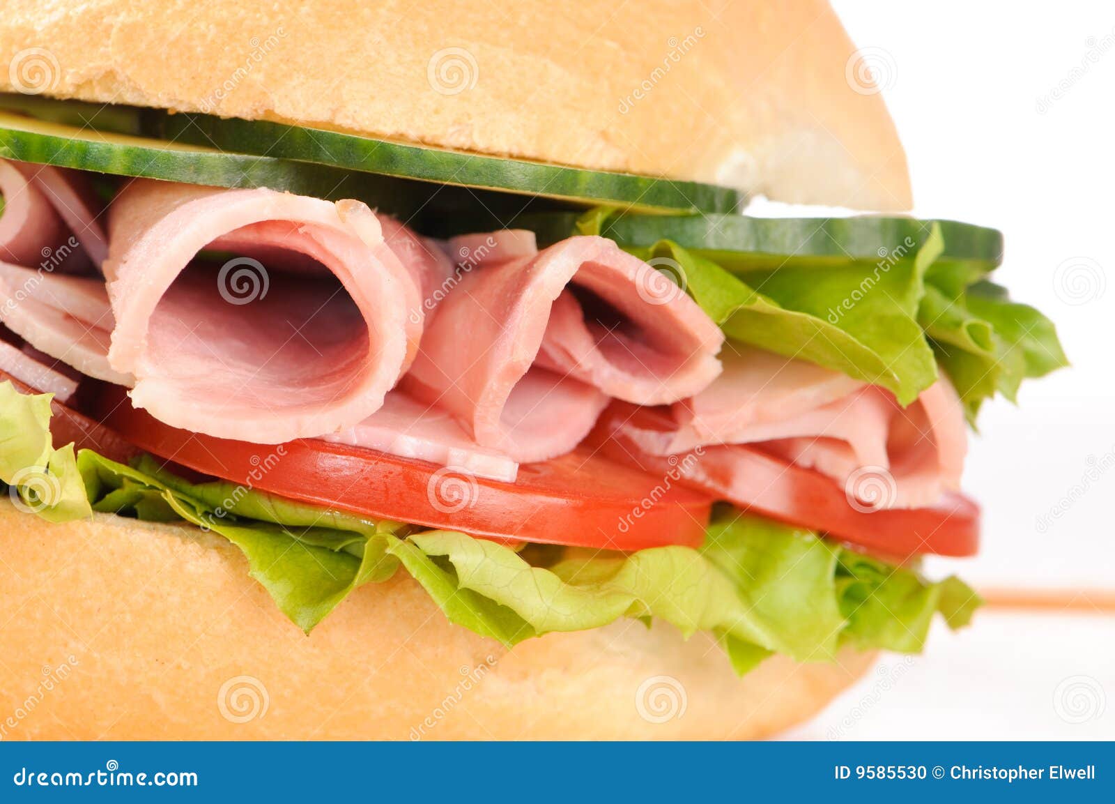 Ham Salad Roll stock photo. Image of fresh, healthy, lunch - 9585530