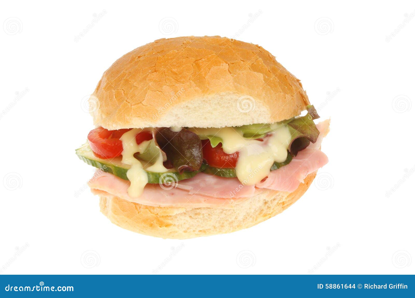 Ham salad roll stock photo. Image of lettuce, bread, crusty - 58861644