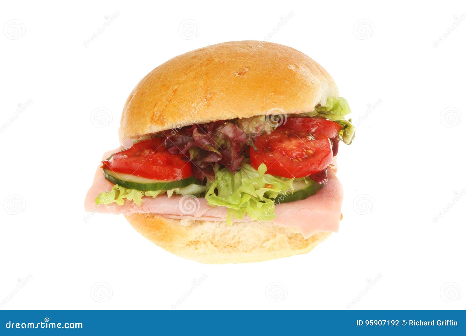 Ham salad roll stock photo. Image of isolated, bread - 95907192