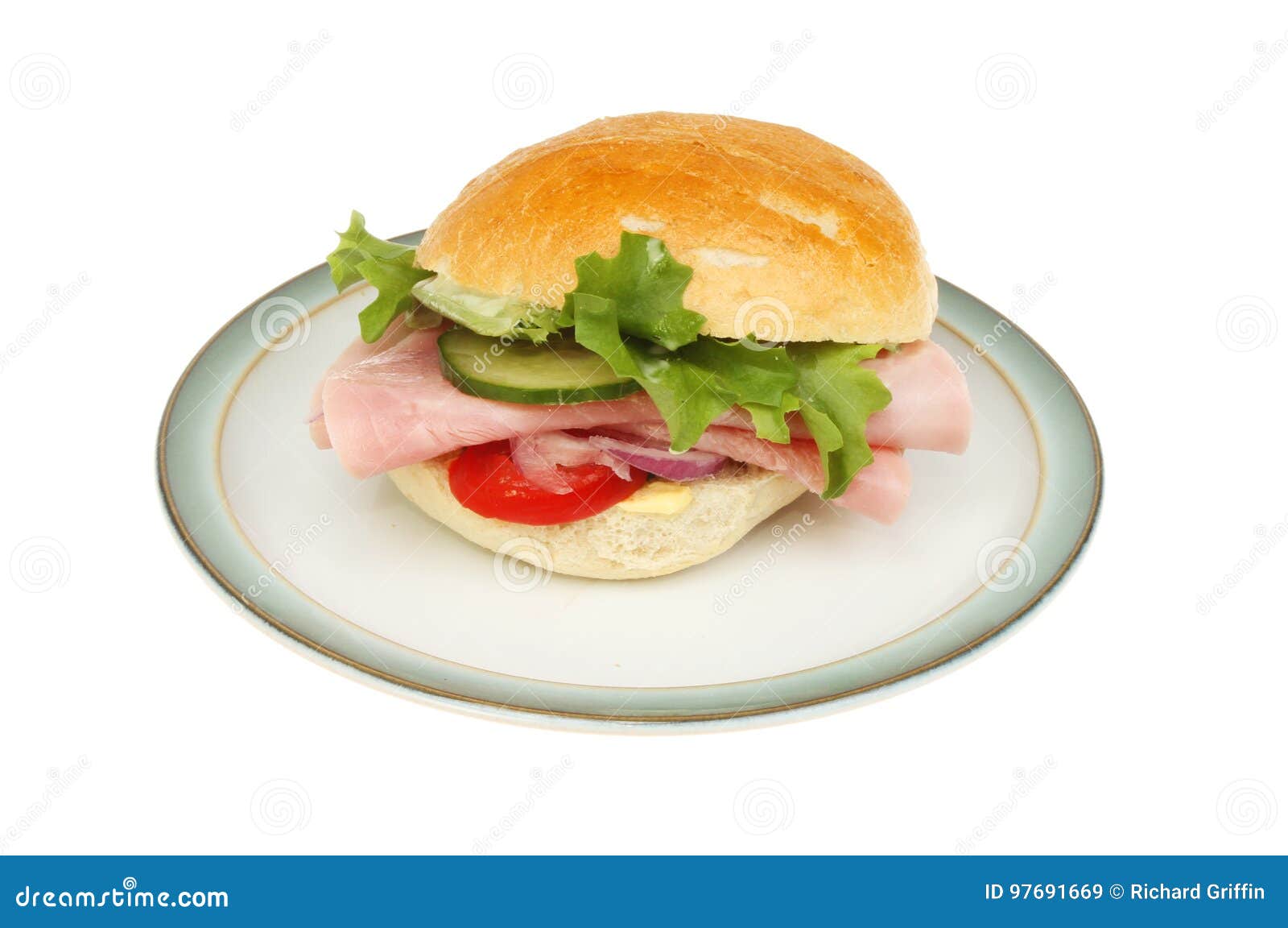 Ham salad roll stock image. Image of cucumber, roll, food - 97691669