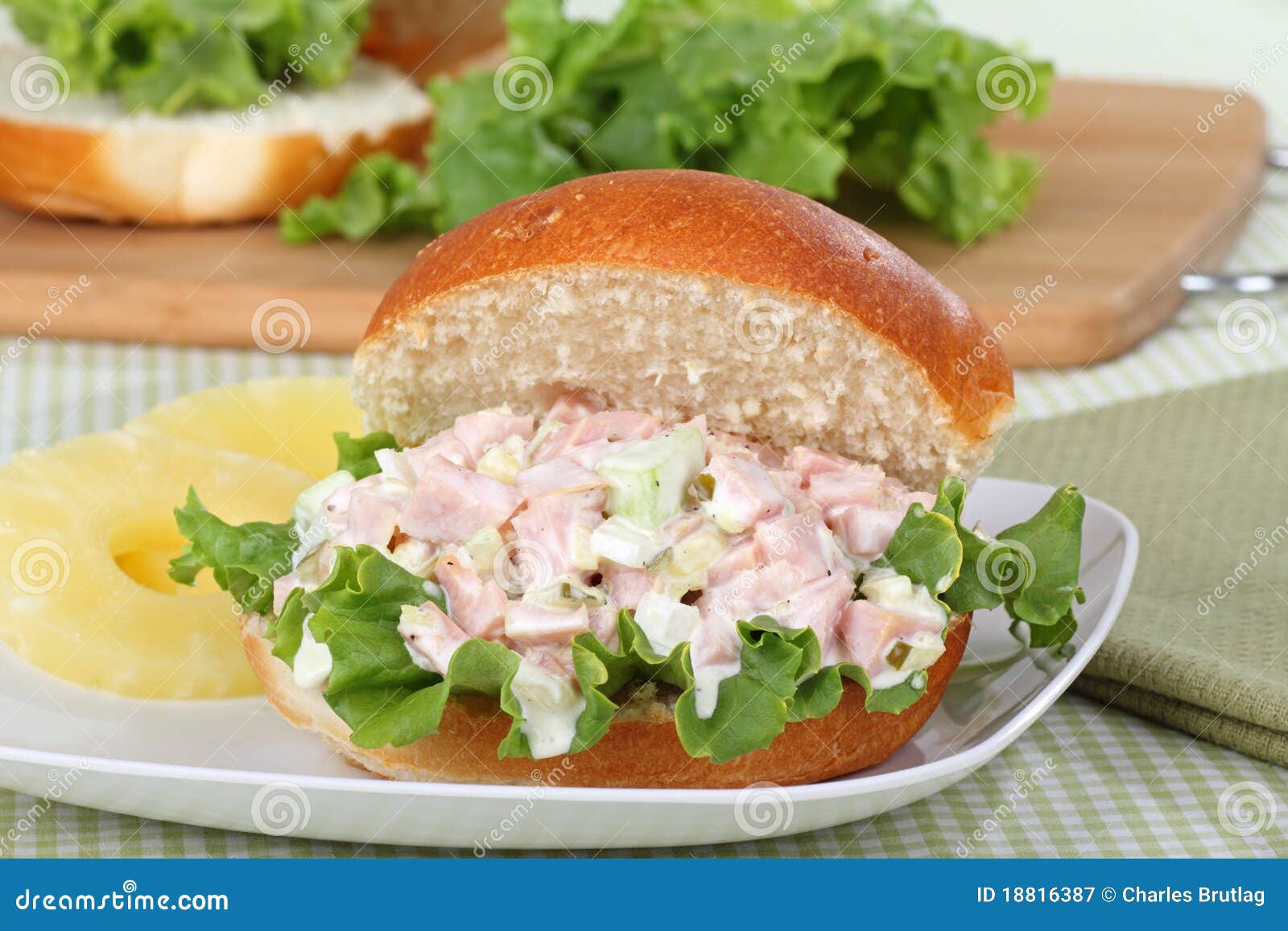 Ham Salad Sandwich stock image. Image of lunch, salad - 18816387