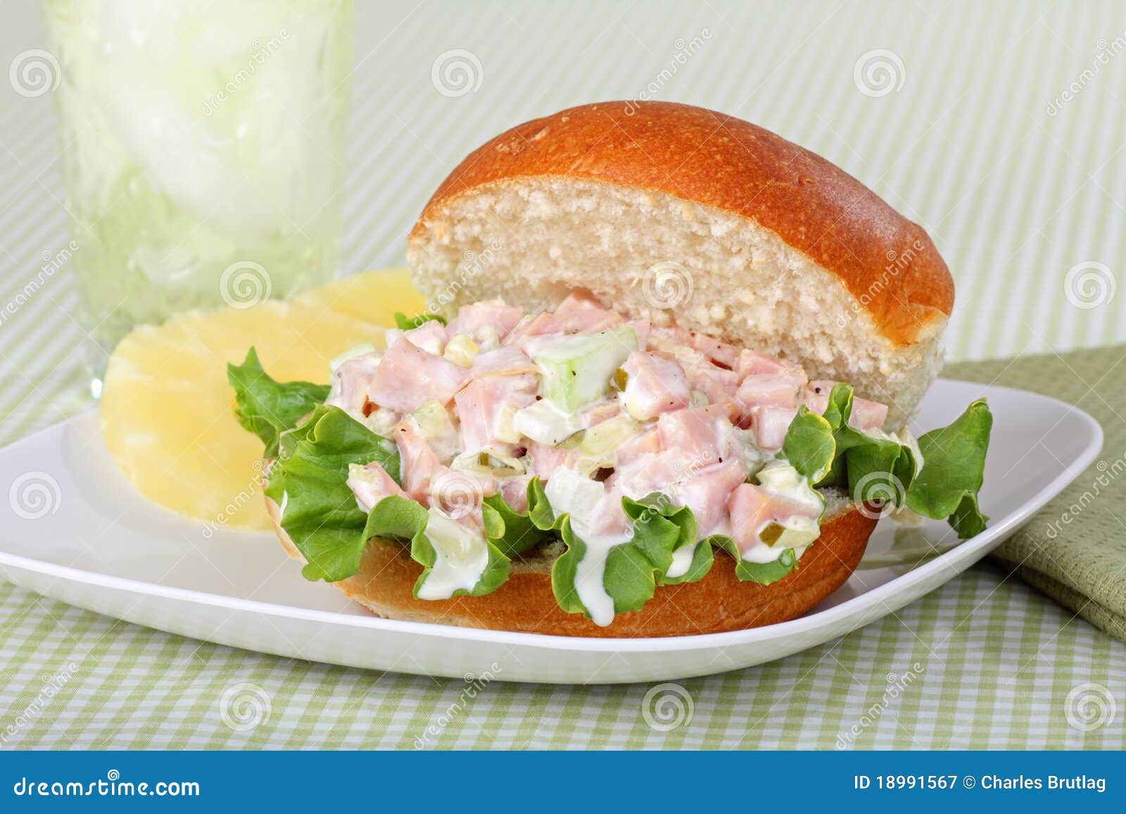 Ham Salad Sandwich stock image. Image of drink, sandwich - 18991567