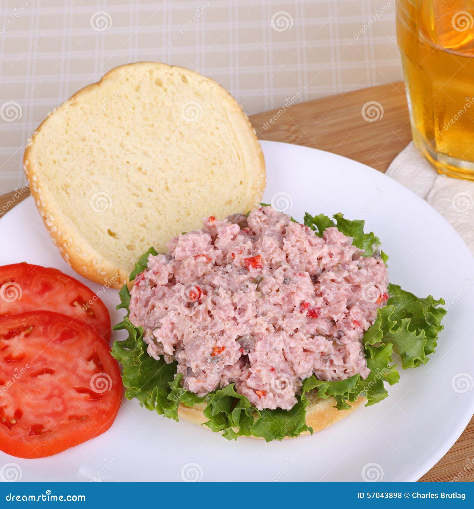 Ham Salad Sandwich stock photo. Image of plate, meal - 57043898