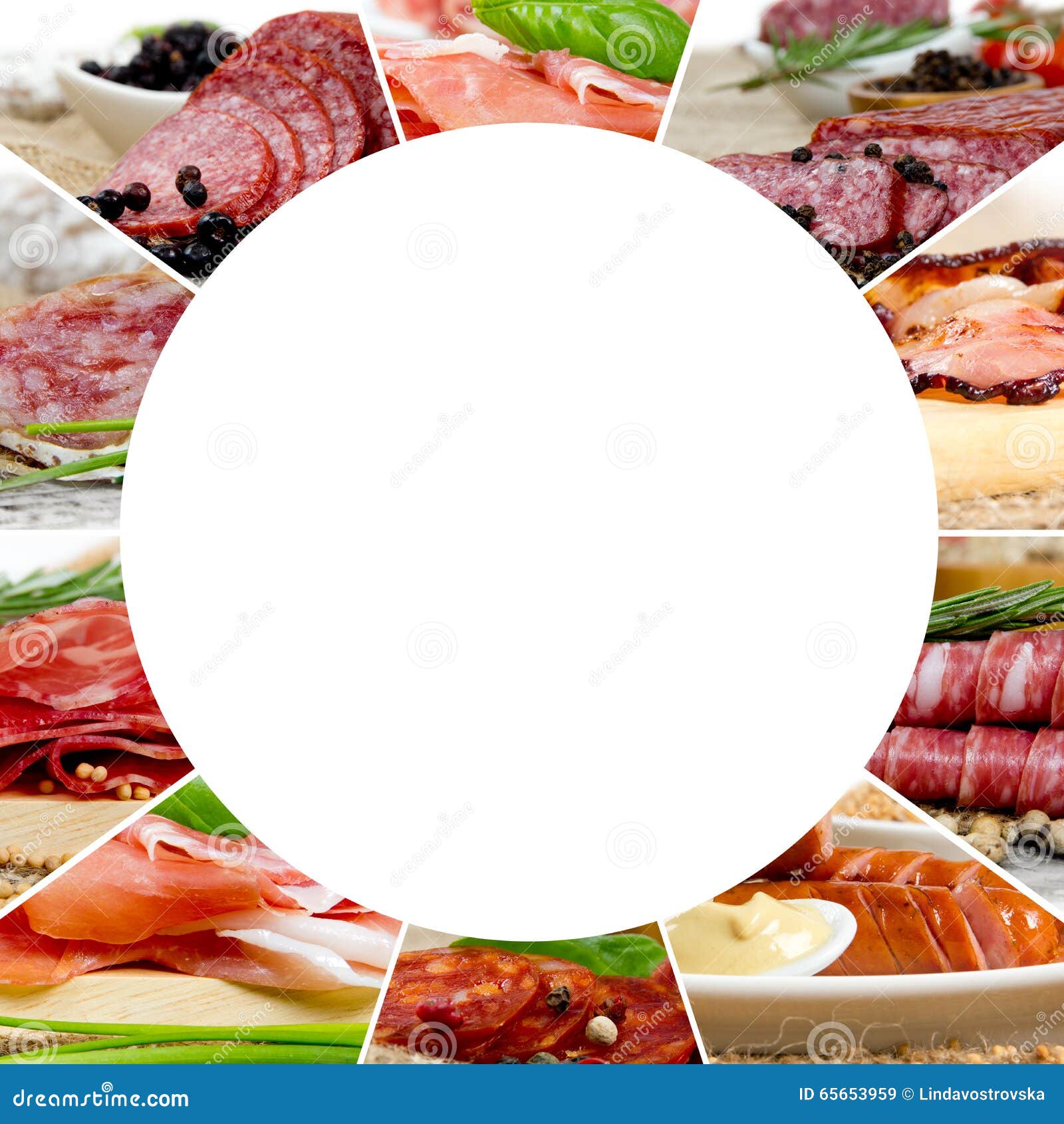 Ham and Salami Mix stock image. Image of cured, meat - 65653959